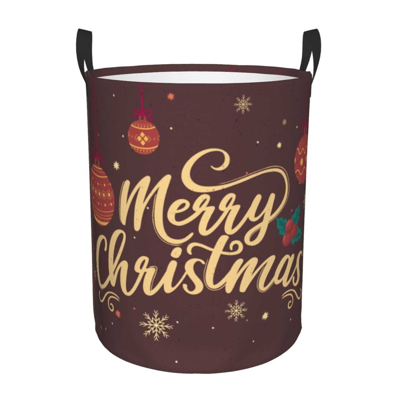 XMXT Collapsible Laundry Basket, Christmas Ball Blessing Polyester ...