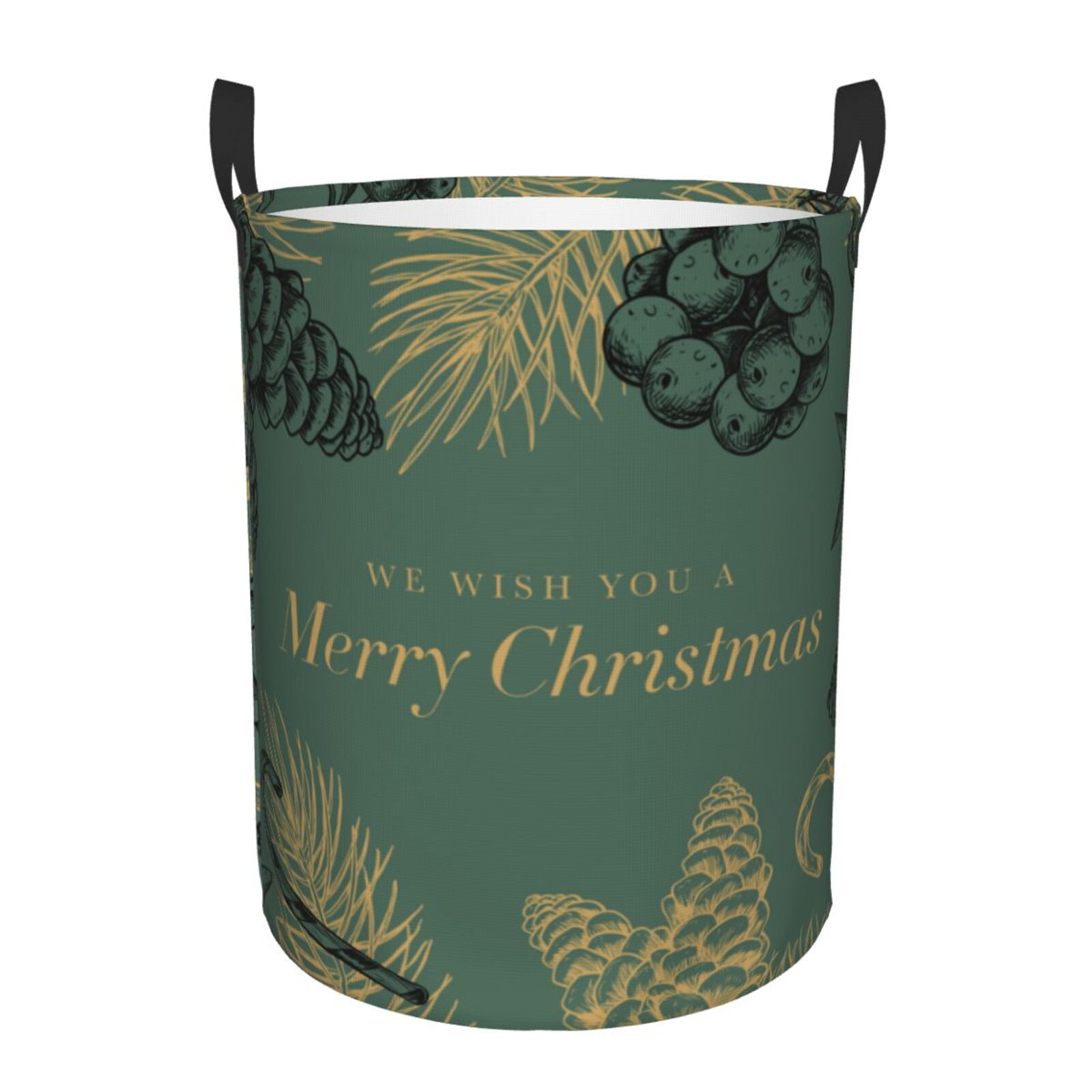 XMXT Collapsible Laundry Basket, Christmas Pen Drawing Print Polyester ...