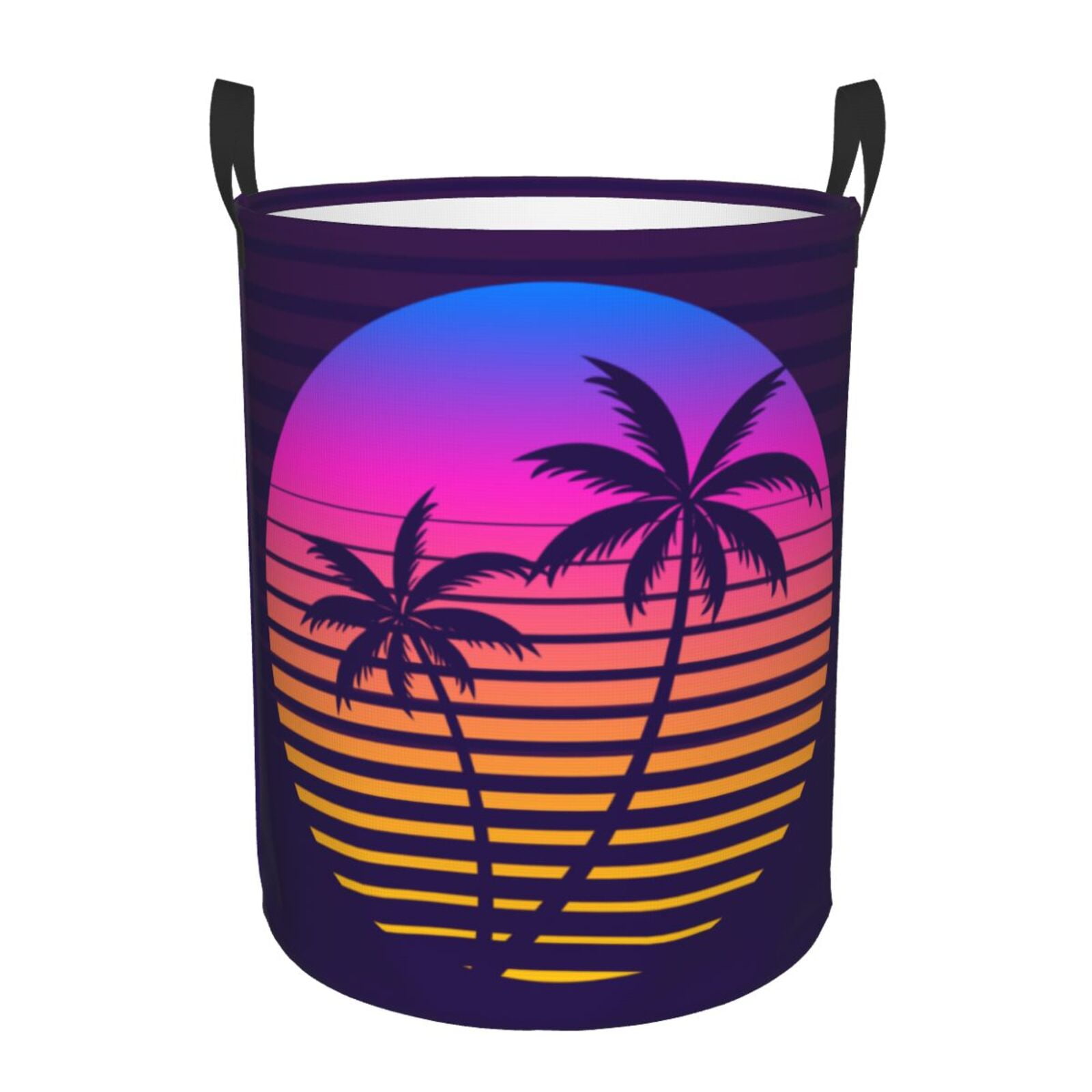 XMXT Collapsible Laundry Basket, Coconut Trees Sunset Silhouette ...