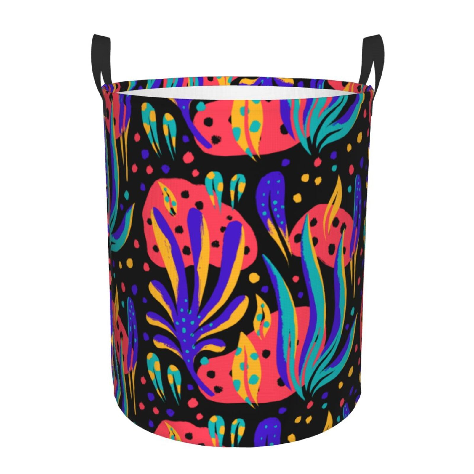 XMXT Collapsible Laundry Basket, Colorful Abstract Seaweed Waterproof ...