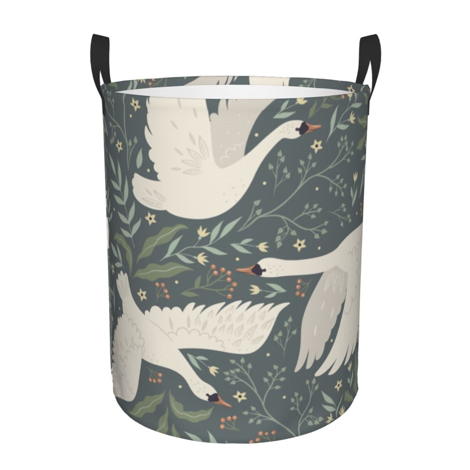 XMXT Collapsible Laundry Basket, Cute White Swans Waterproof Laundry ...