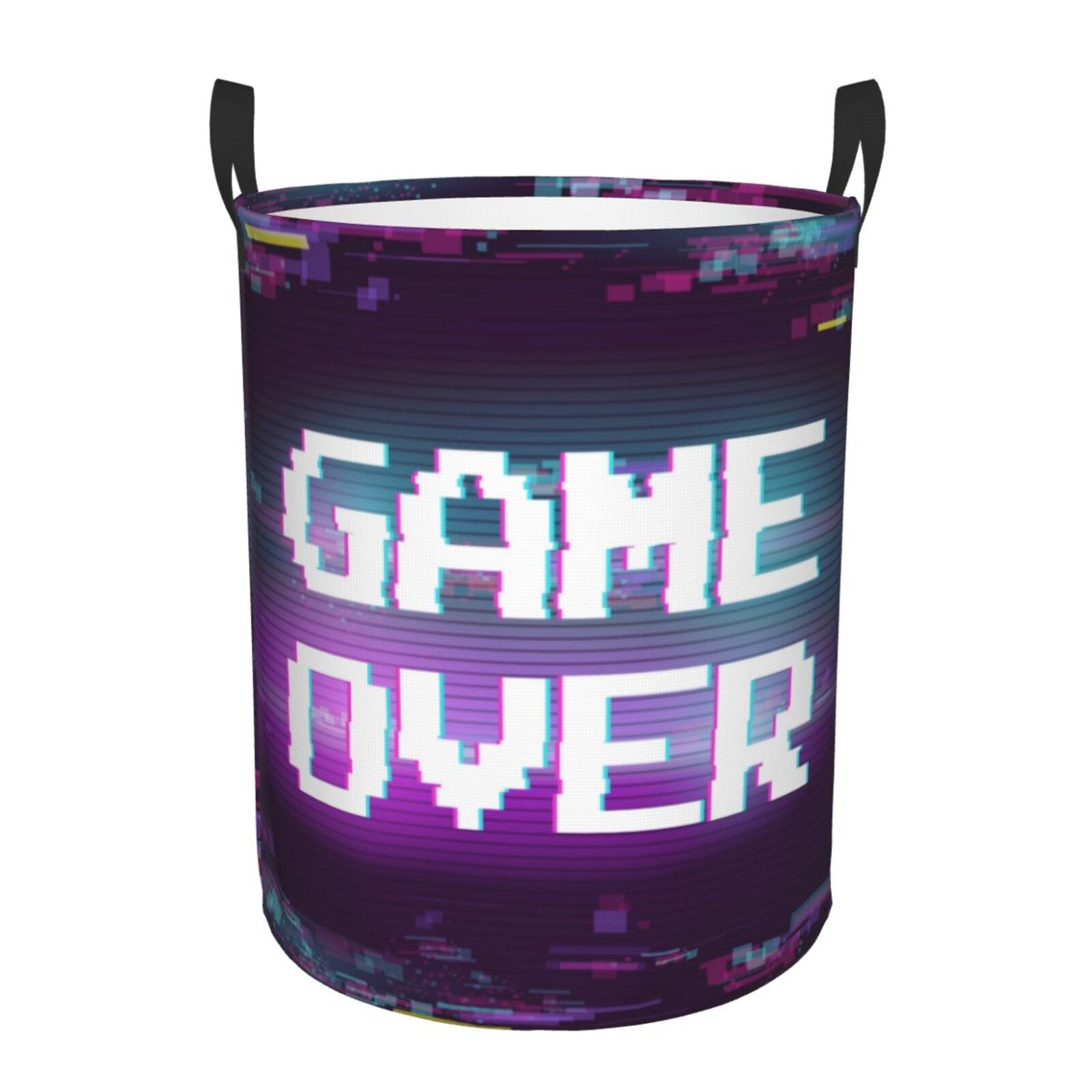 XMXT Collapsible Laundry Basket, Electronic Style Game Over Polyester ...