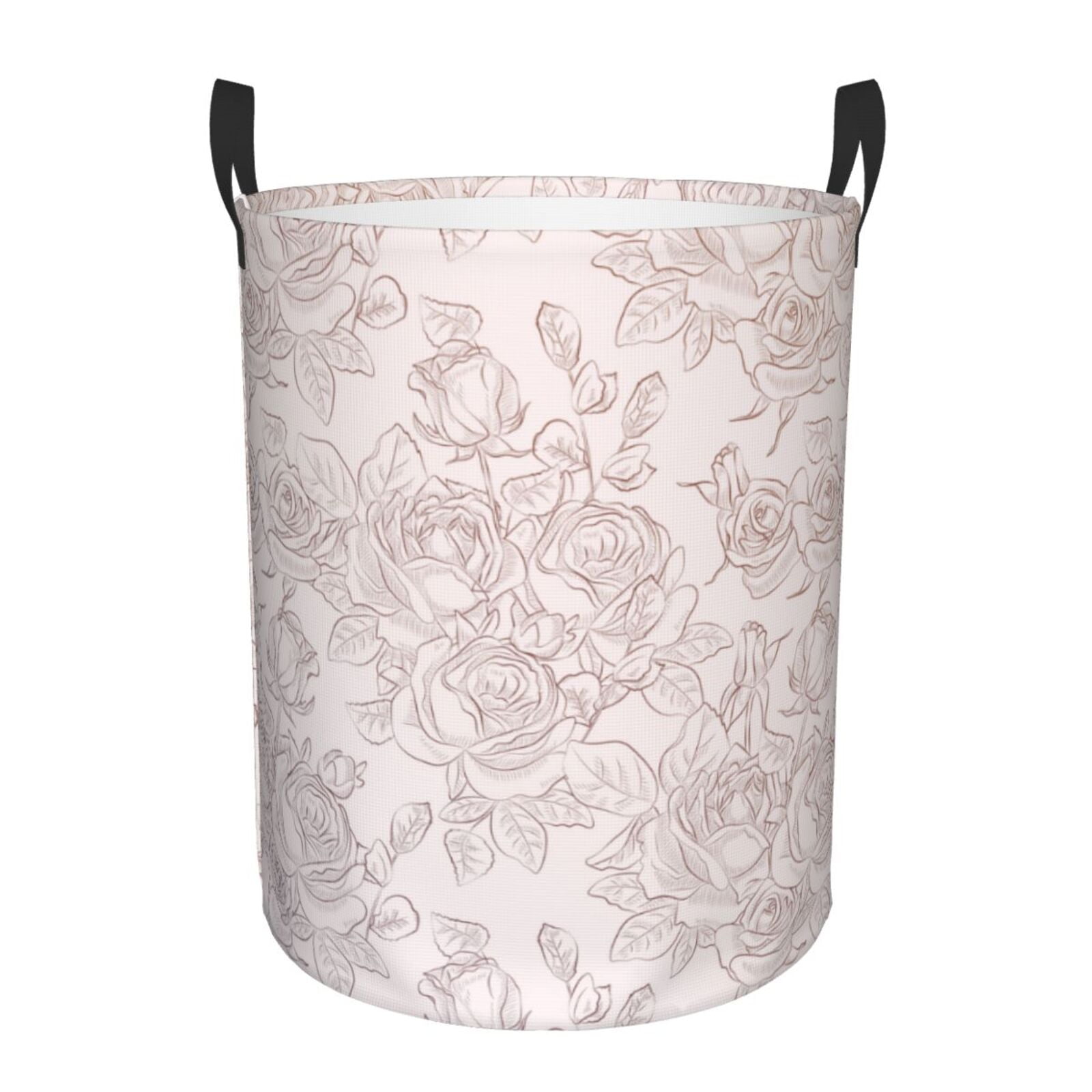 XMXT Collapsible Laundry Basket, Fans Rose Drawing Polyester Waterproof ...