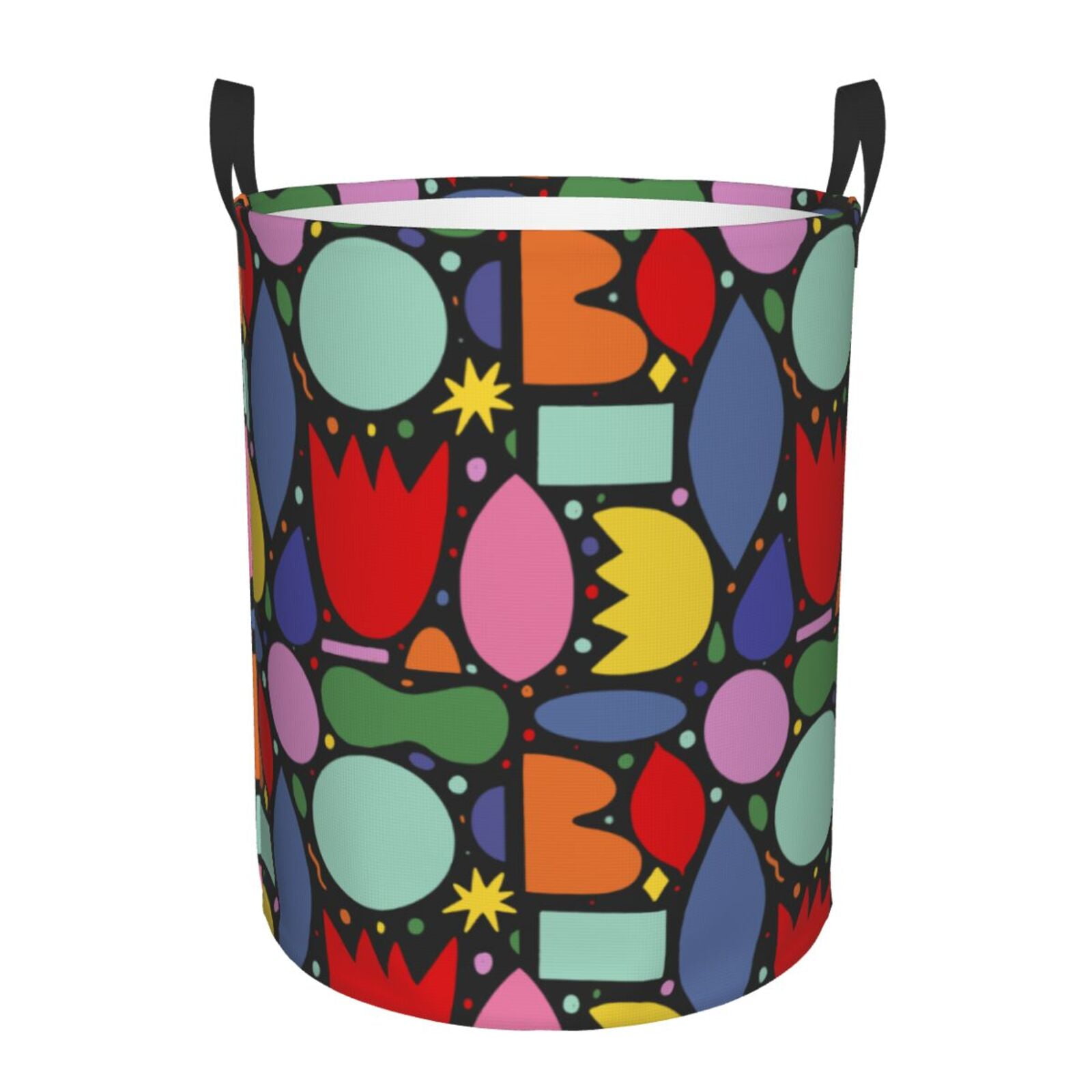 XMXT Collapsible Laundry Basket, Flat Abstract Flower Waterproof ...