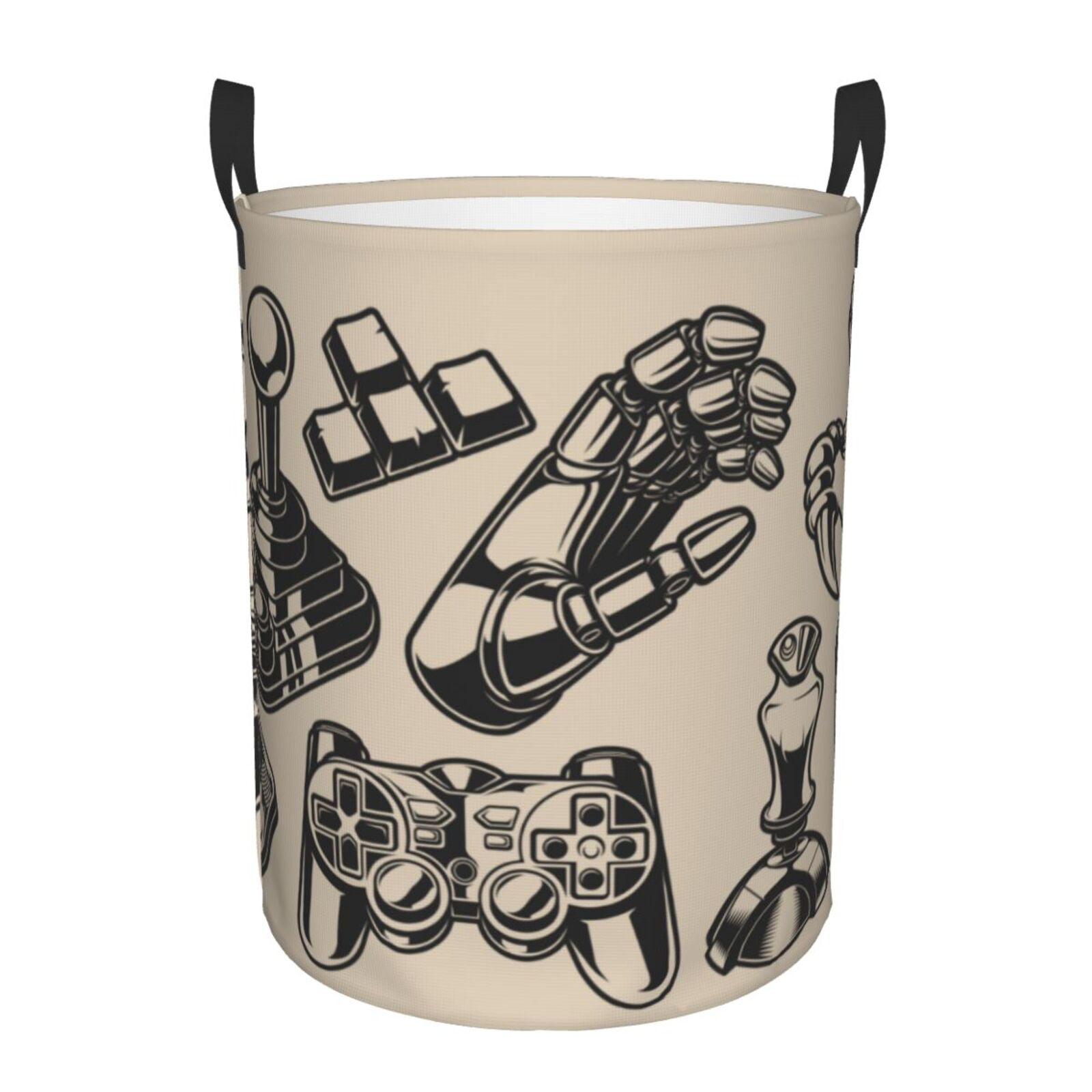 XMXT Collapsible Laundry Basket, Game Elements Hand Painted Polyester ...