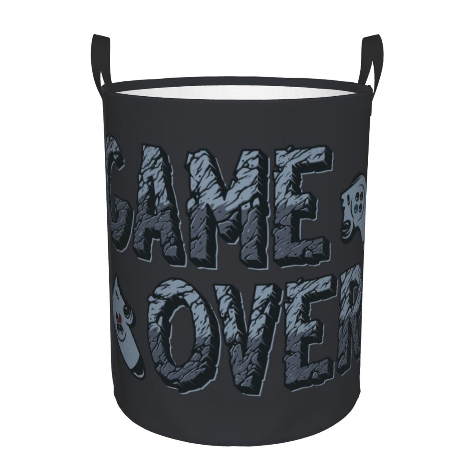 XMXT Collapsible Laundry Basket, Games Over Gray Polyester Waterproof ...