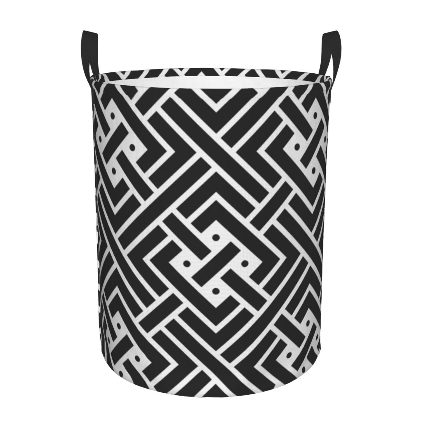 XMXT Collapsible Laundry Basket, Greek Geometric Print Waterproof ...