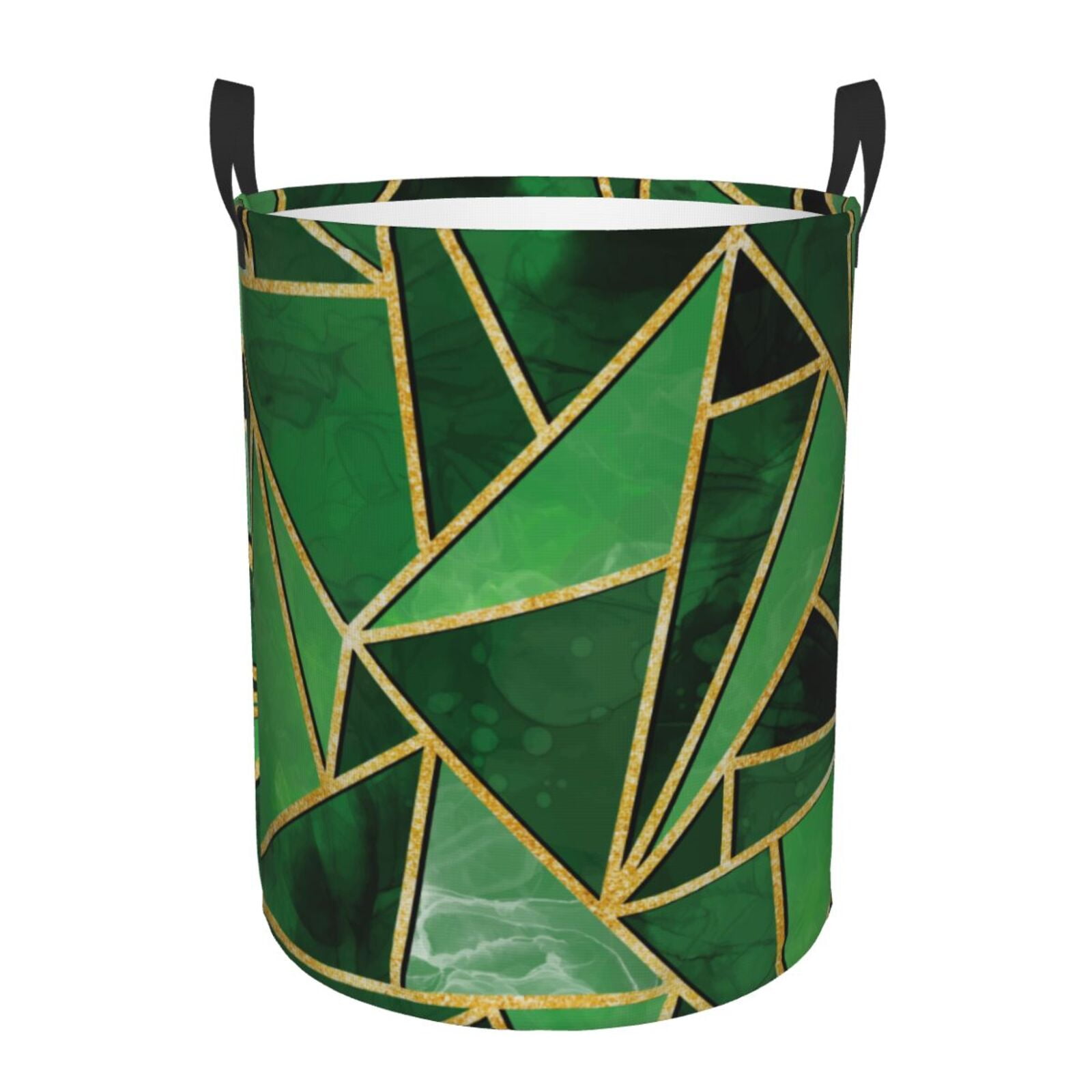 XMXT Collapsible Laundry Basket, Green Abstract Illustration Waterproof ...