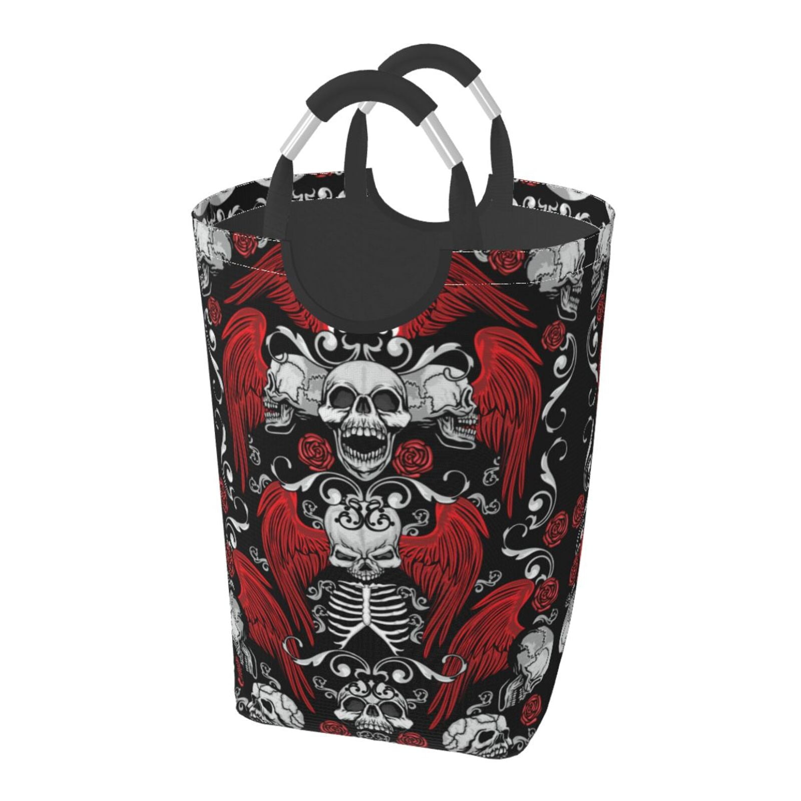 XMXT Collapsible Laundry Basket Hamper, Art Deco Skeleton Large Laundry ...