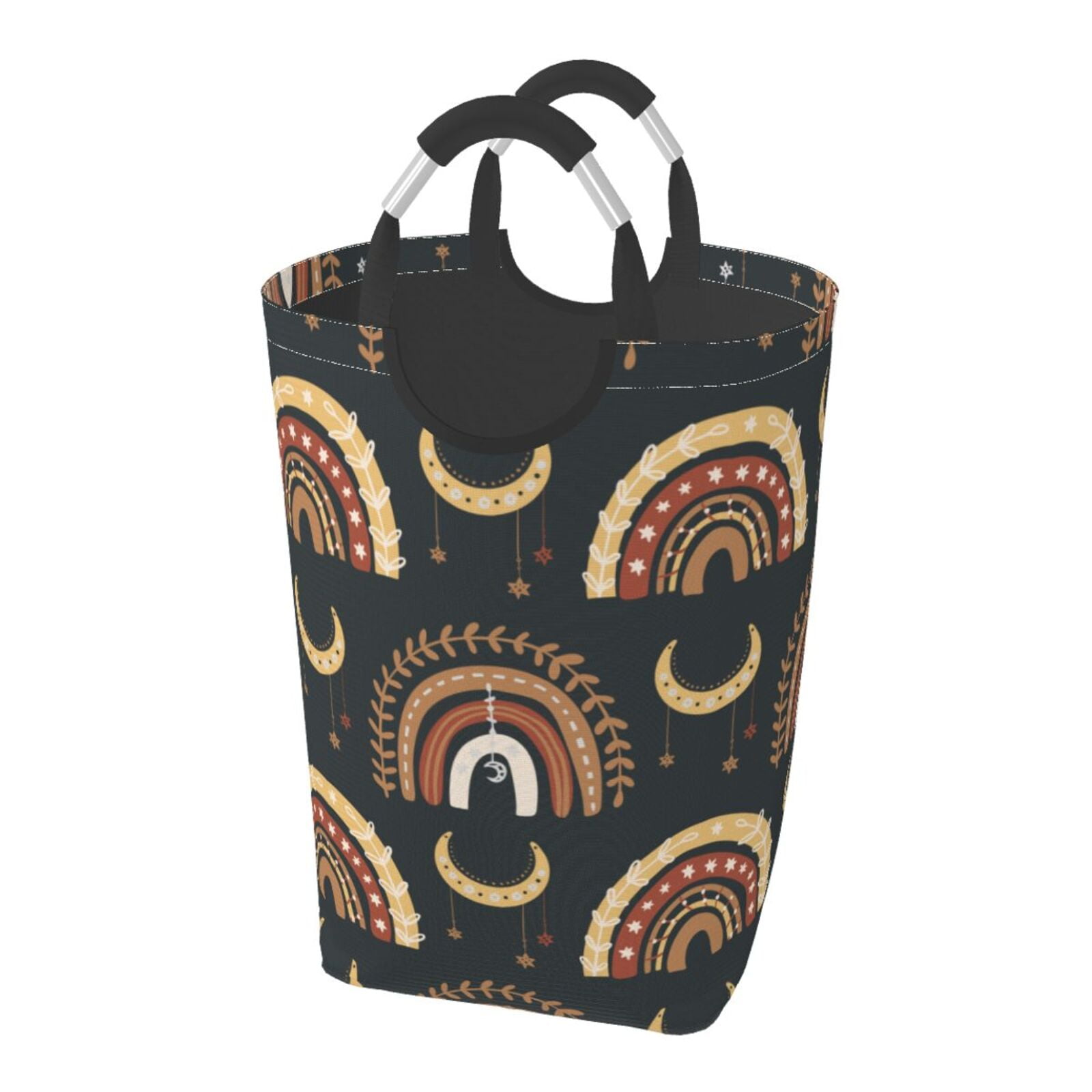 XMXT Collapsible Laundry Basket Hamper, Boho Moon Deco Print Large ...