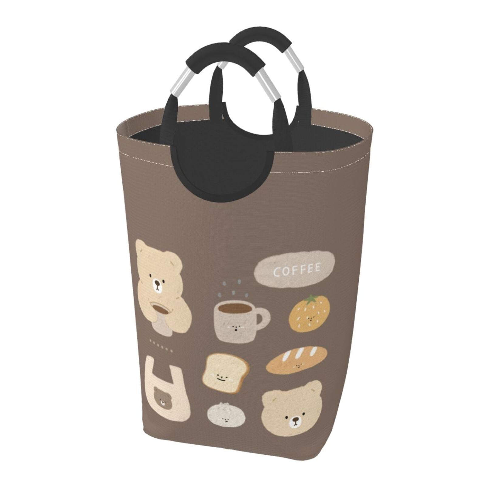 XMXT Collapsible Laundry Basket Hamper, Cartoon Bear Coffee Prints ...