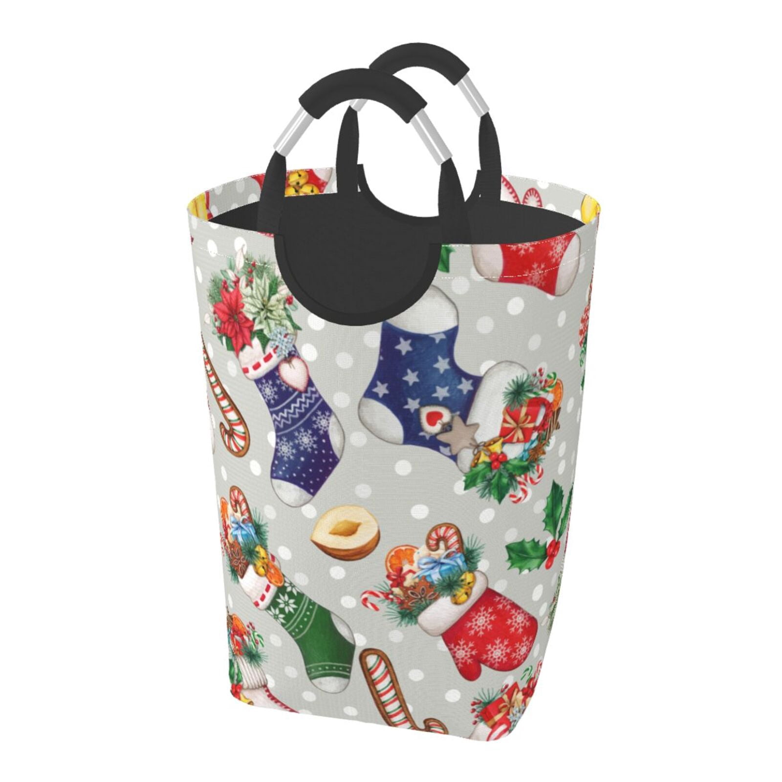 XMXT Collapsible Laundry Basket Hamper, Cartoon Christmas Stocking ...