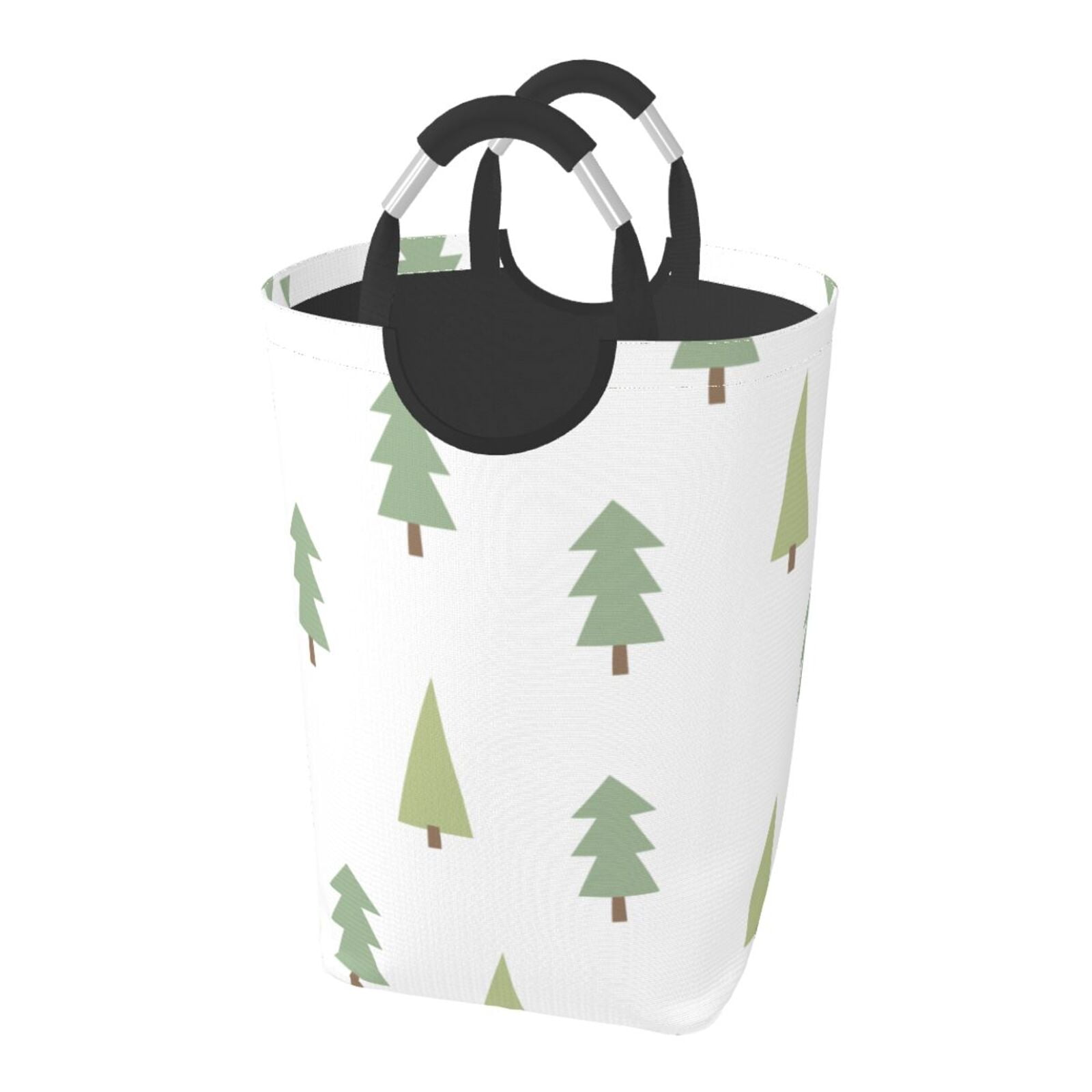 XMXT Collapsible Laundry Basket Hamper, Cartoon Pine Trees Seamless ...