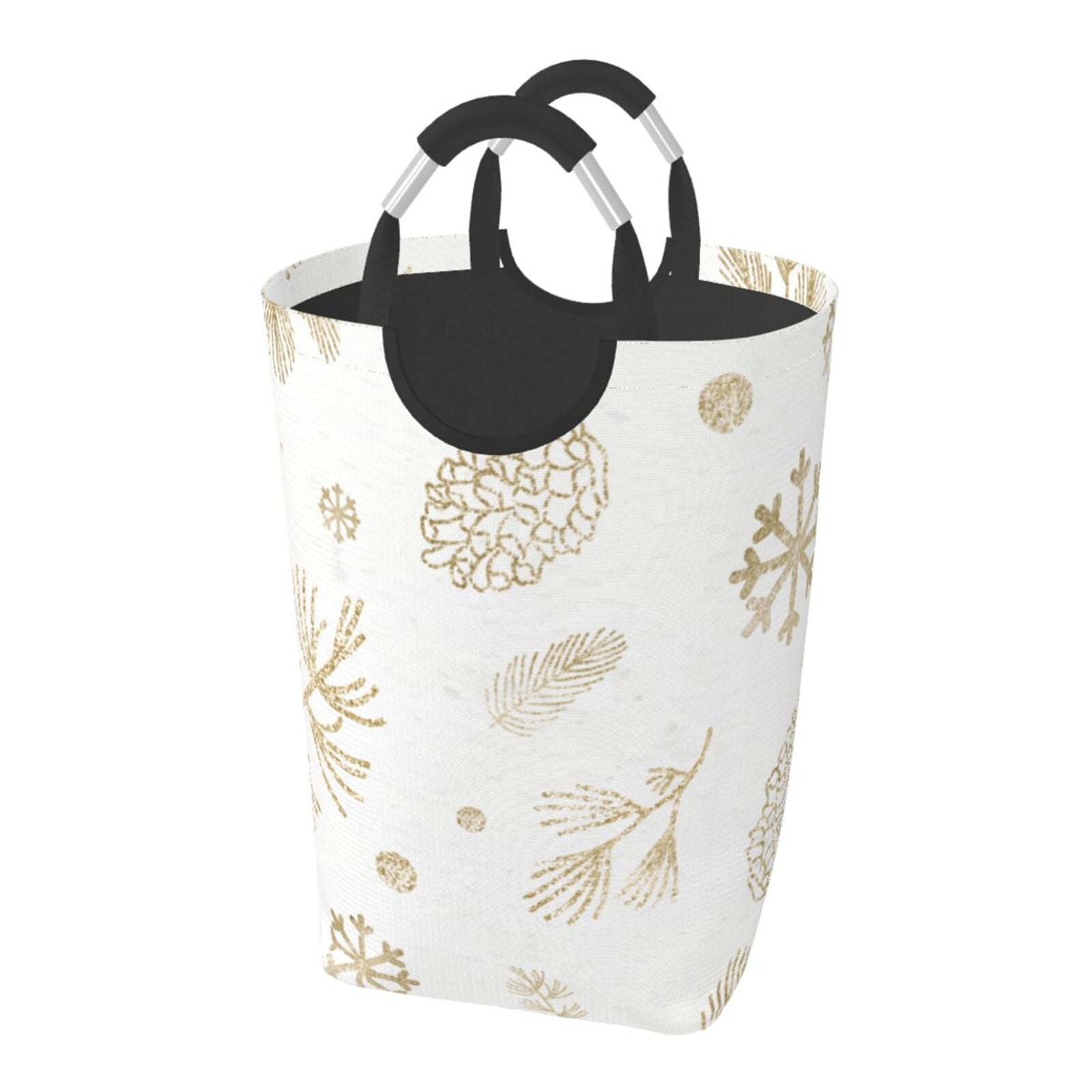 XMXT Collapsible Laundry Basket Hamper, Christmas Pine Leaf Line ...