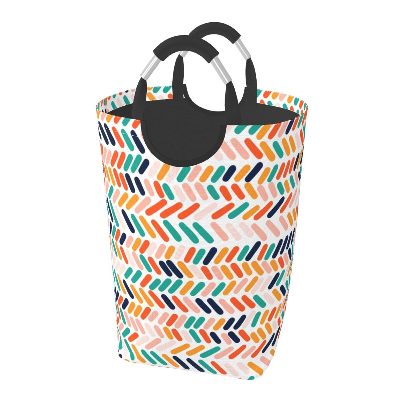 XMXT Collapsible Laundry Basket Hamper, Colorful Round Line Prints ...