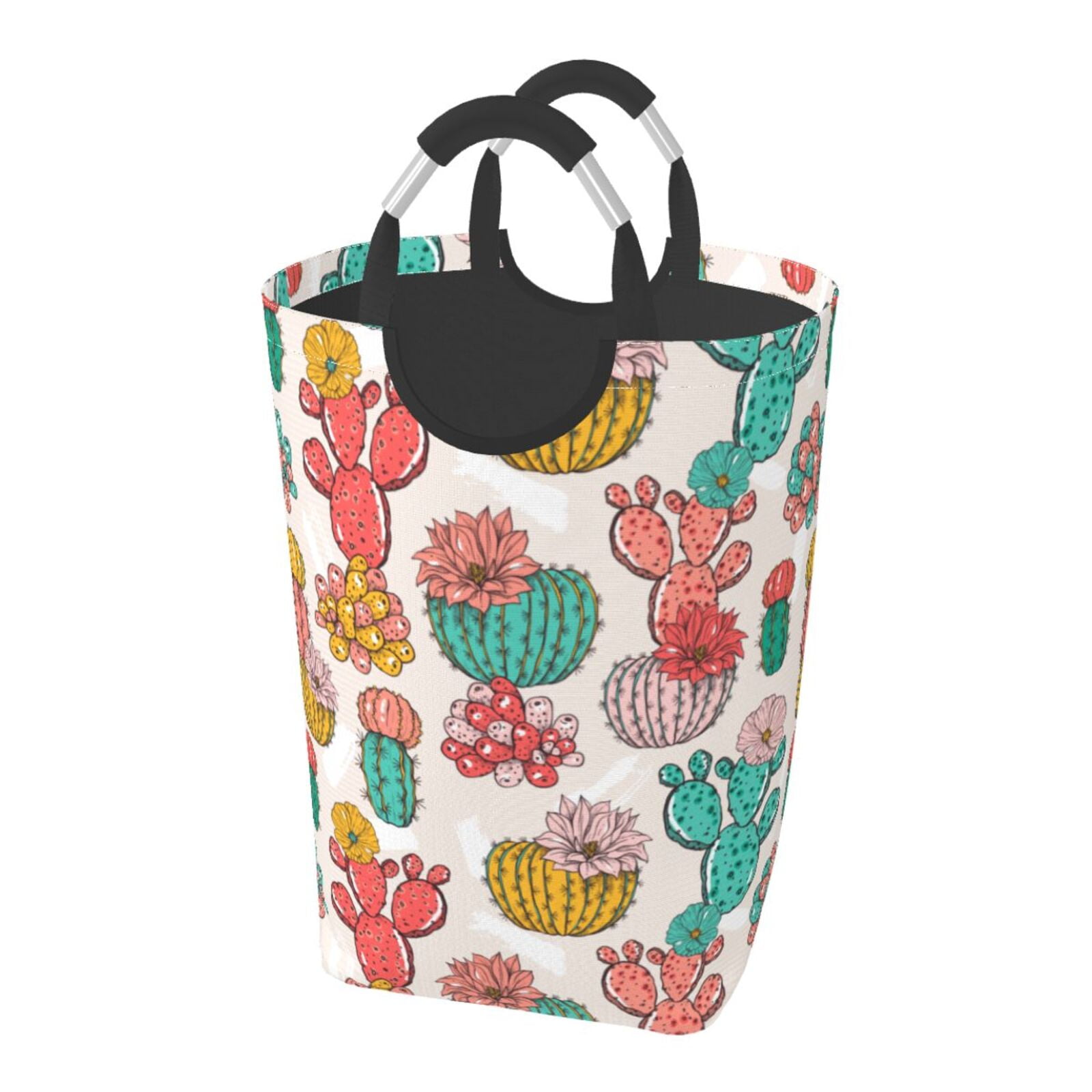 XMXT Collapsible Laundry Basket Hamper, Cute Spiny Cactus Large Laundry ...