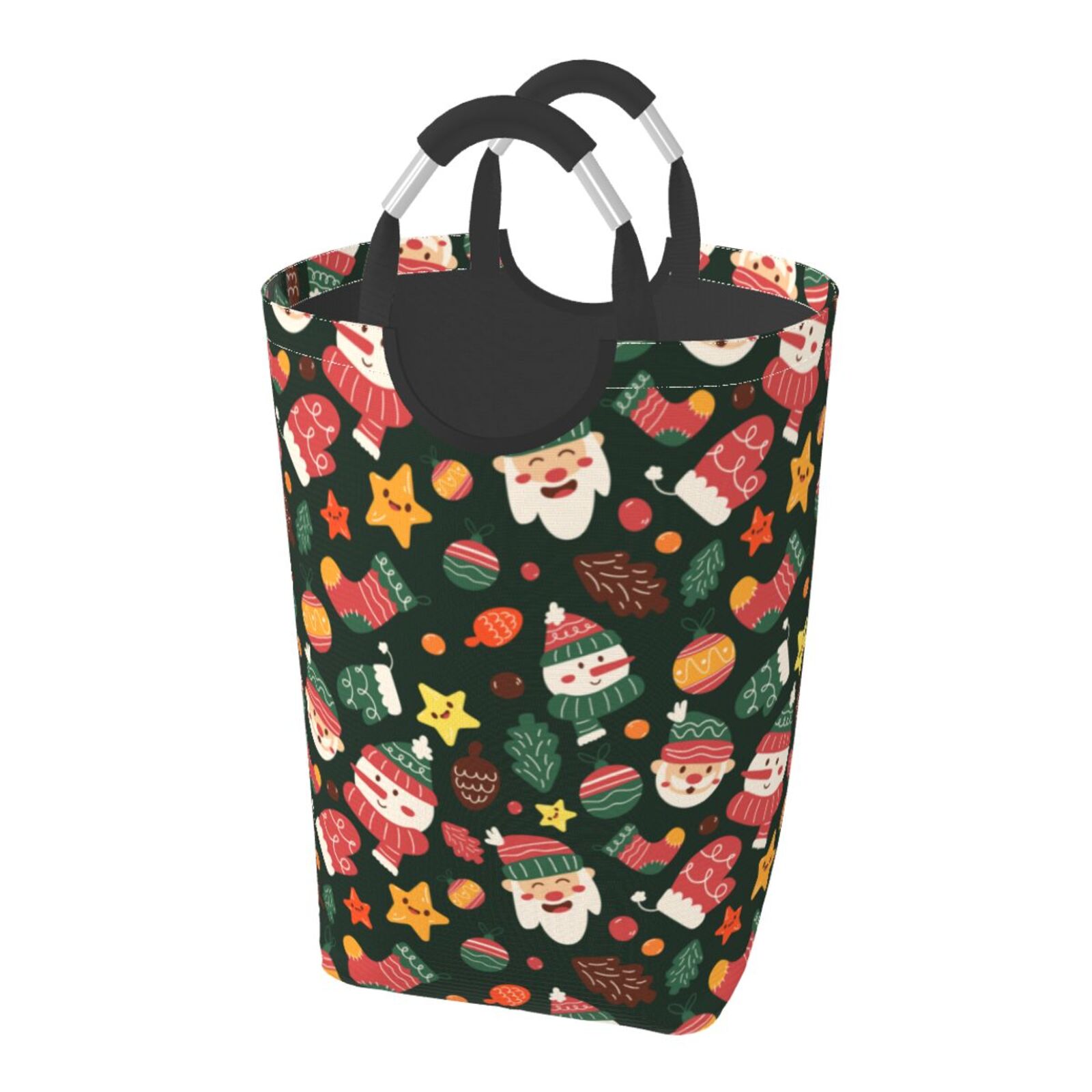 XMXT Collapsible Laundry Basket Hamper, Fun Santa Socks Print Large ...