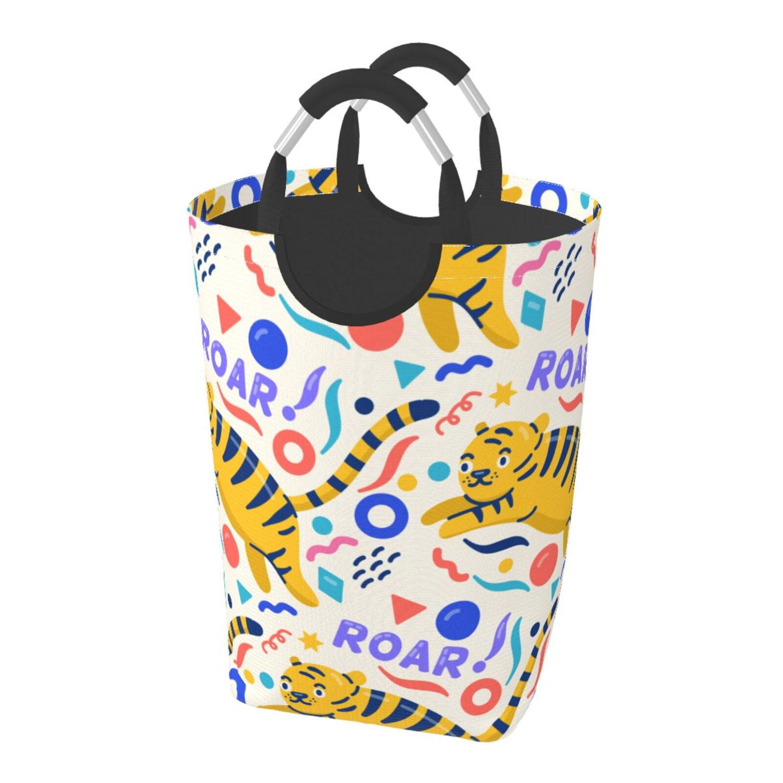 XMXT Collapsible Laundry Basket Hamper, Jumping Cartoon Tiger Large ...