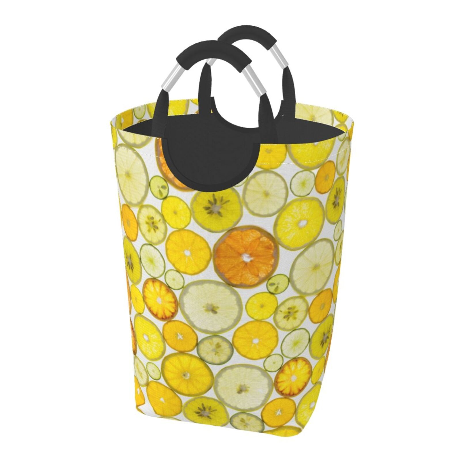 XMXT Collapsible Laundry Basket Hamper, Lemon Orange Slices Background ...