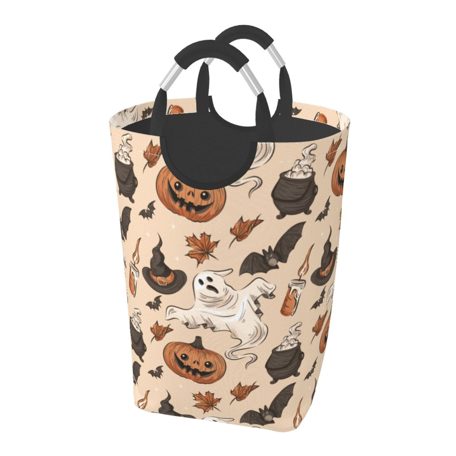 XMXT Collapsible Laundry Basket Hamper, Pumpkin Ghost Faces Fun Print ...