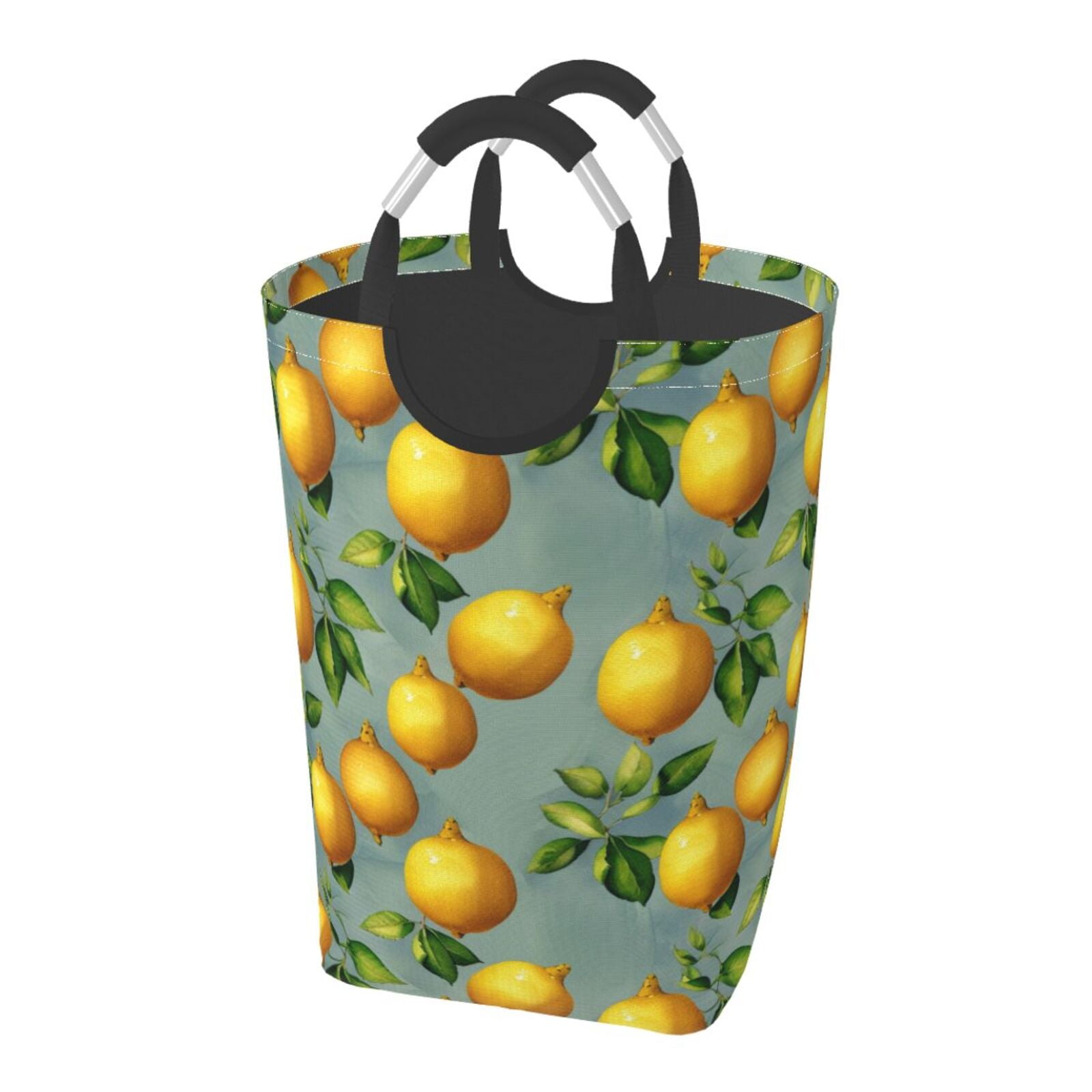 XMXT Collapsible Laundry Basket Hamper, Realistic Lemon Leaves Large ...