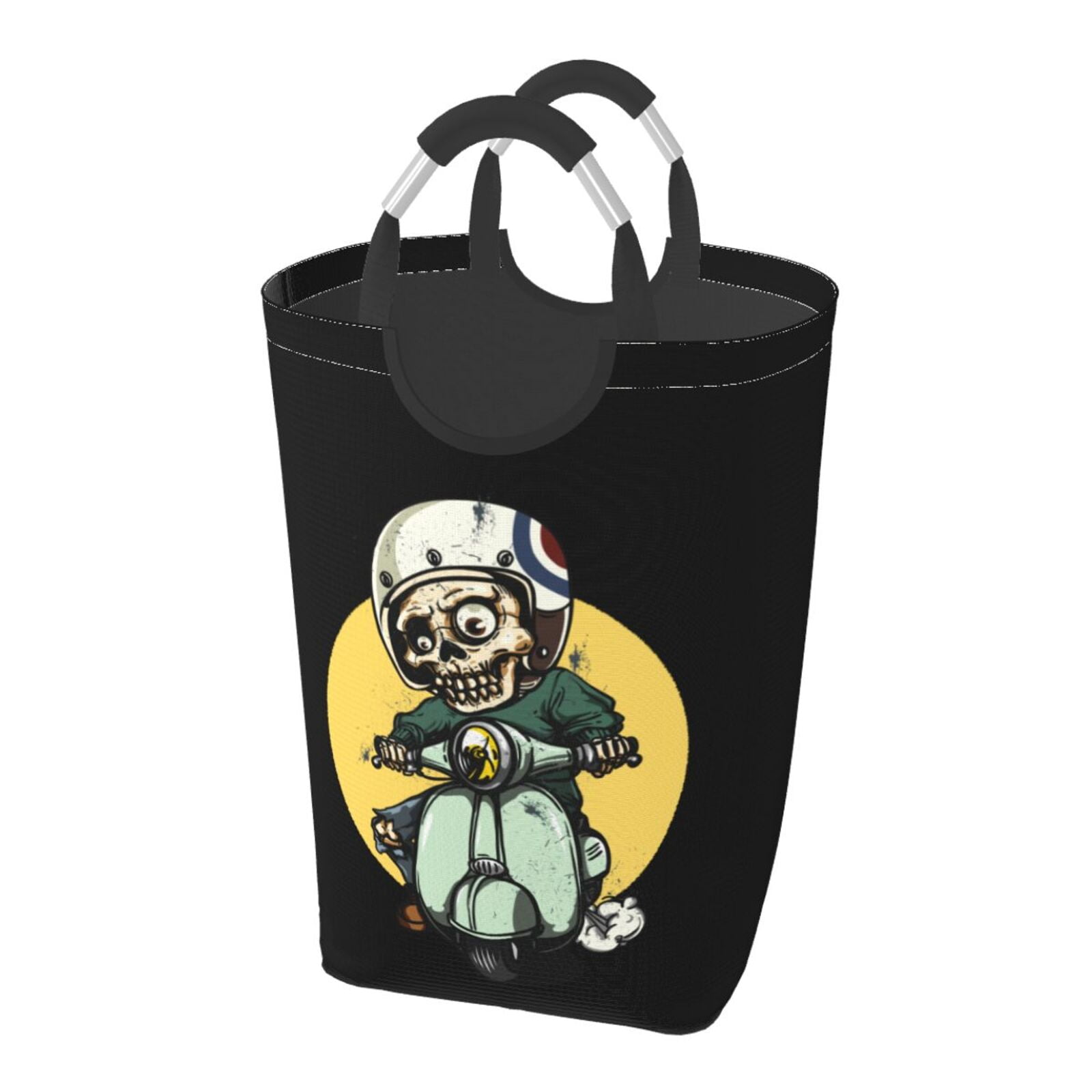 XMXT Collapsible Laundry Basket Hamper, Riding Cartoon Skeleton Large ...