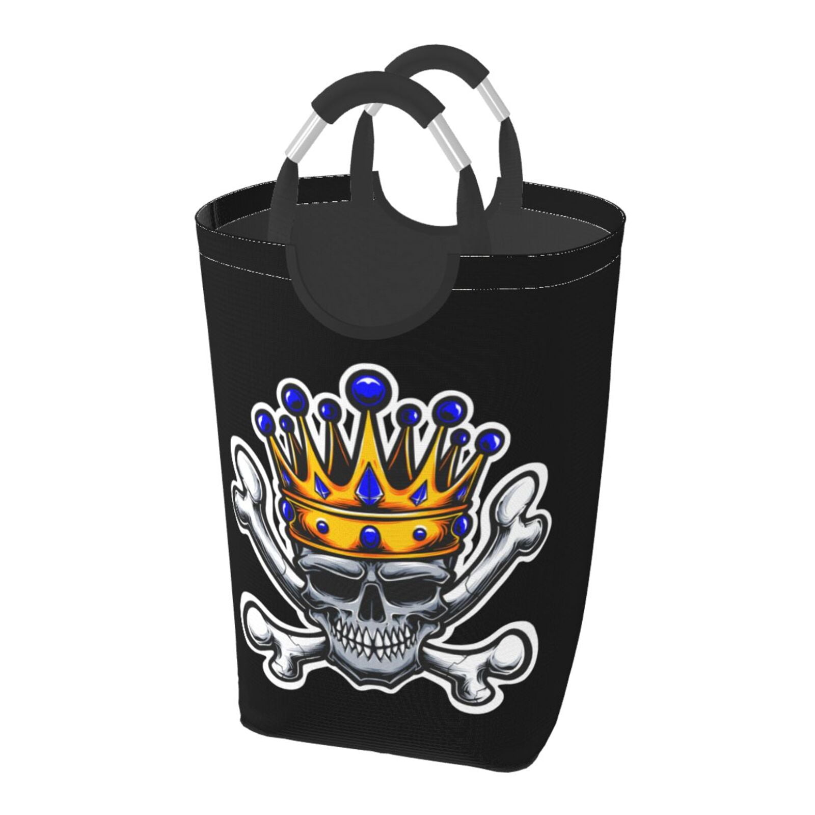 XMXT Collapsible Laundry Basket Hamper, Skull Print with Crown Large ...