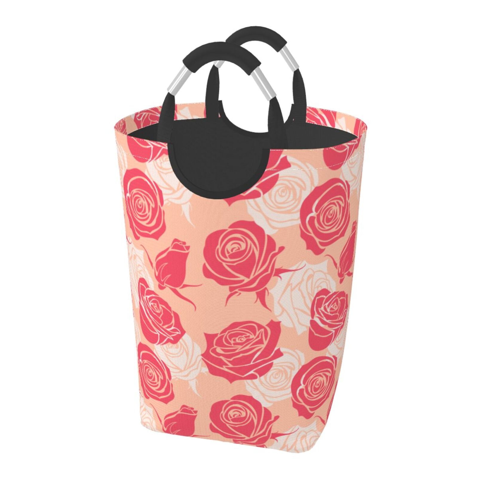 XMXT Collapsible Laundry Basket Hamper, Two Color Romantic Roses Large ...