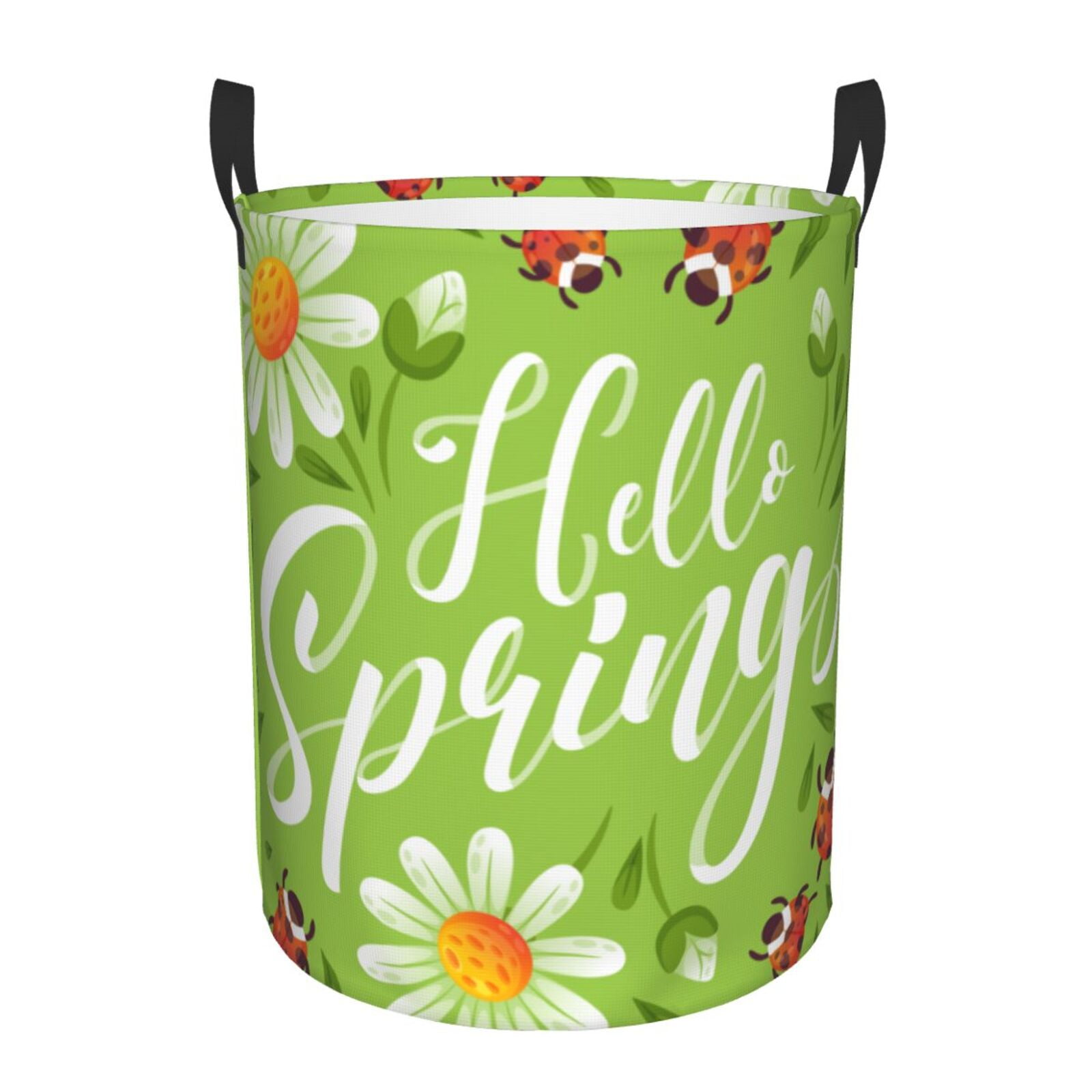 XMXT Collapsible Laundry Basket, Insect Spring Pattern Waterproof ...