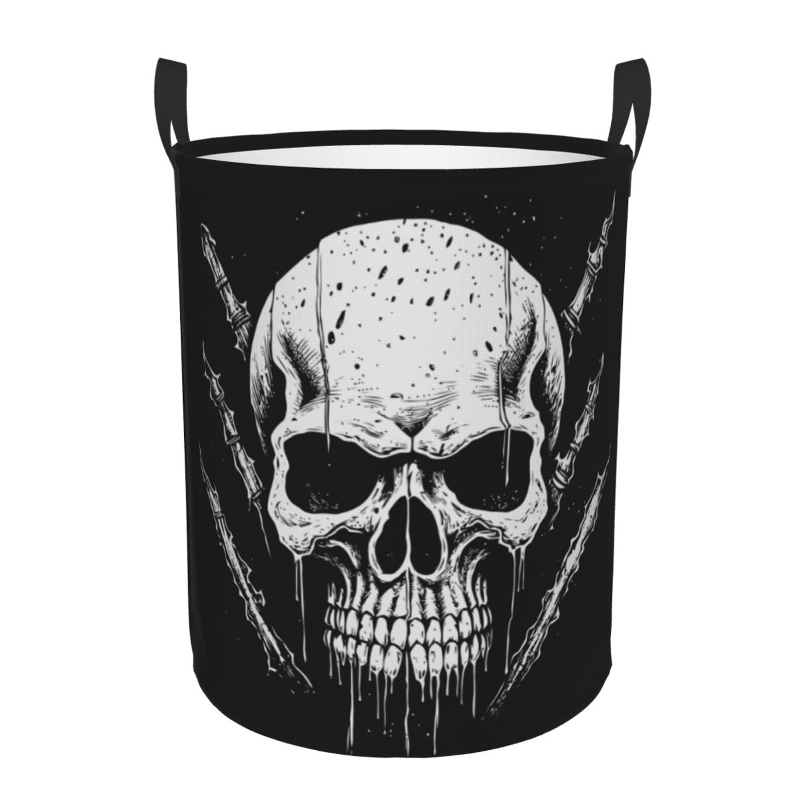 XMXT Collapsible Laundry Basket, Mysterious Skull Illustration ...