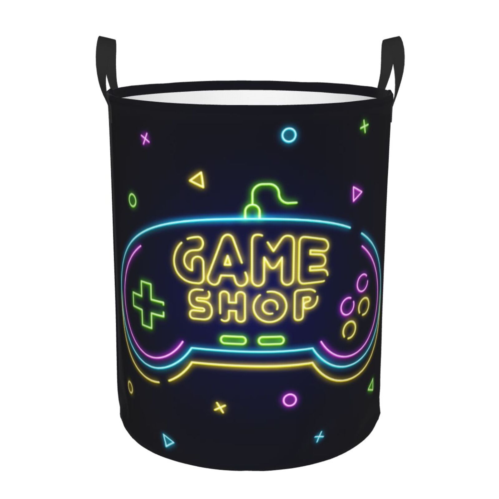 XMXT Collapsible Laundry Basket, Neon Game Illustration Polyester ...