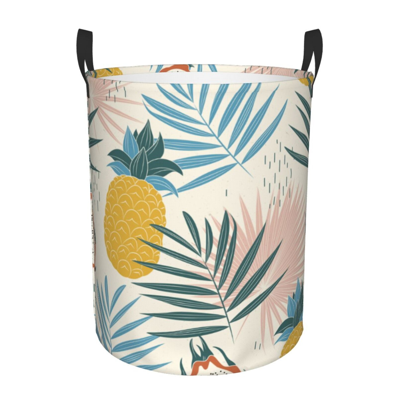 XMXT Collapsible Laundry Basket, Pineapple Dragon Fruits Print ...