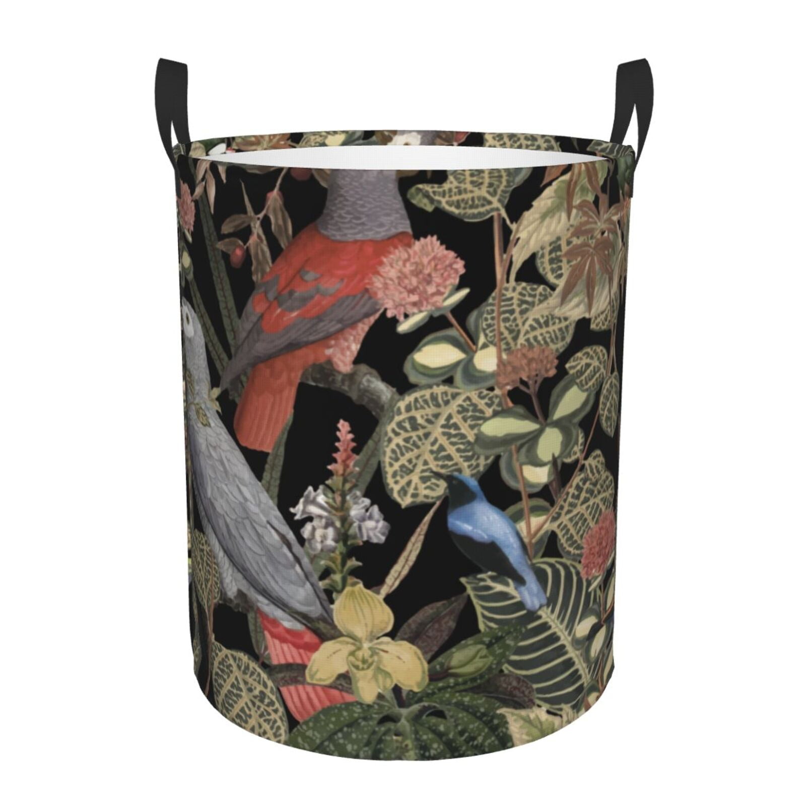 XMXT Collapsible Laundry Basket, Realistic Botanical Parrot Waterproof ...