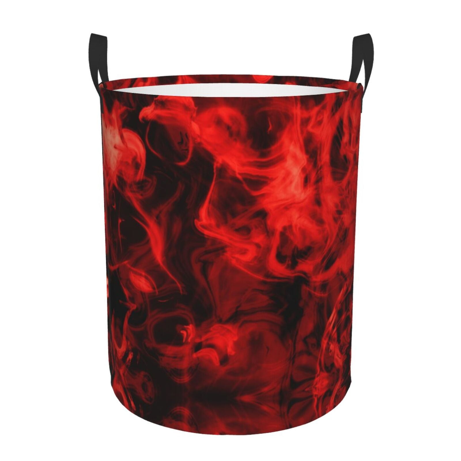 XMXT Collapsible Laundry Basket, Red Smoke Texture Waterproof Laundry ...