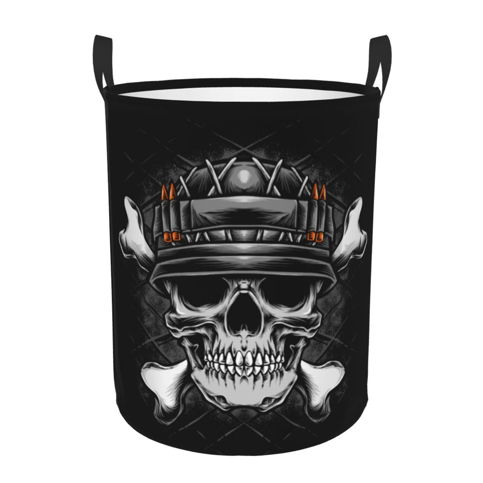 XMXT Collapsible Laundry Basket, Skeleton Soldier Decoration Polyester ...