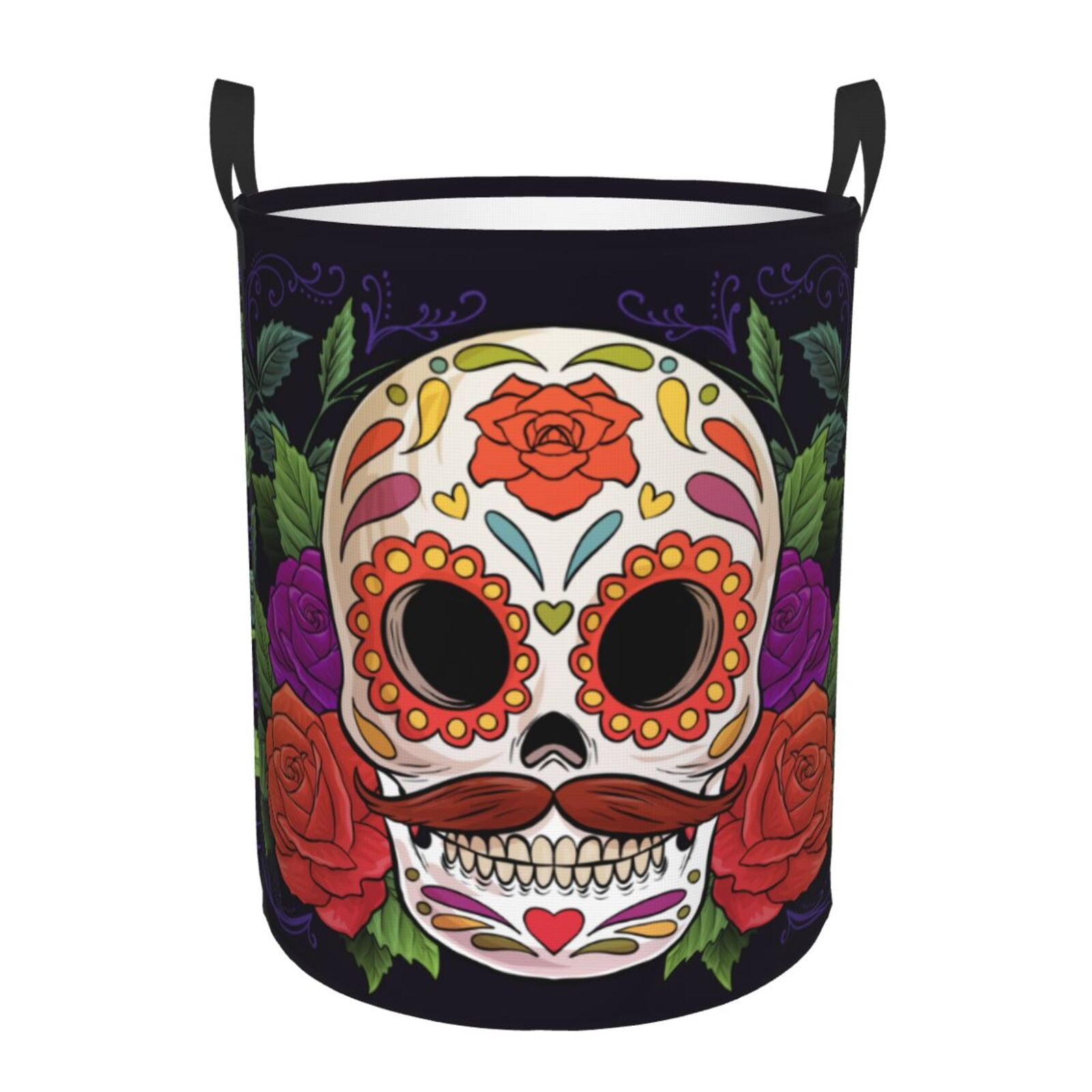 XMXT Collapsible Laundry Basket, Skull Cartoon Deco Print Polyester ...