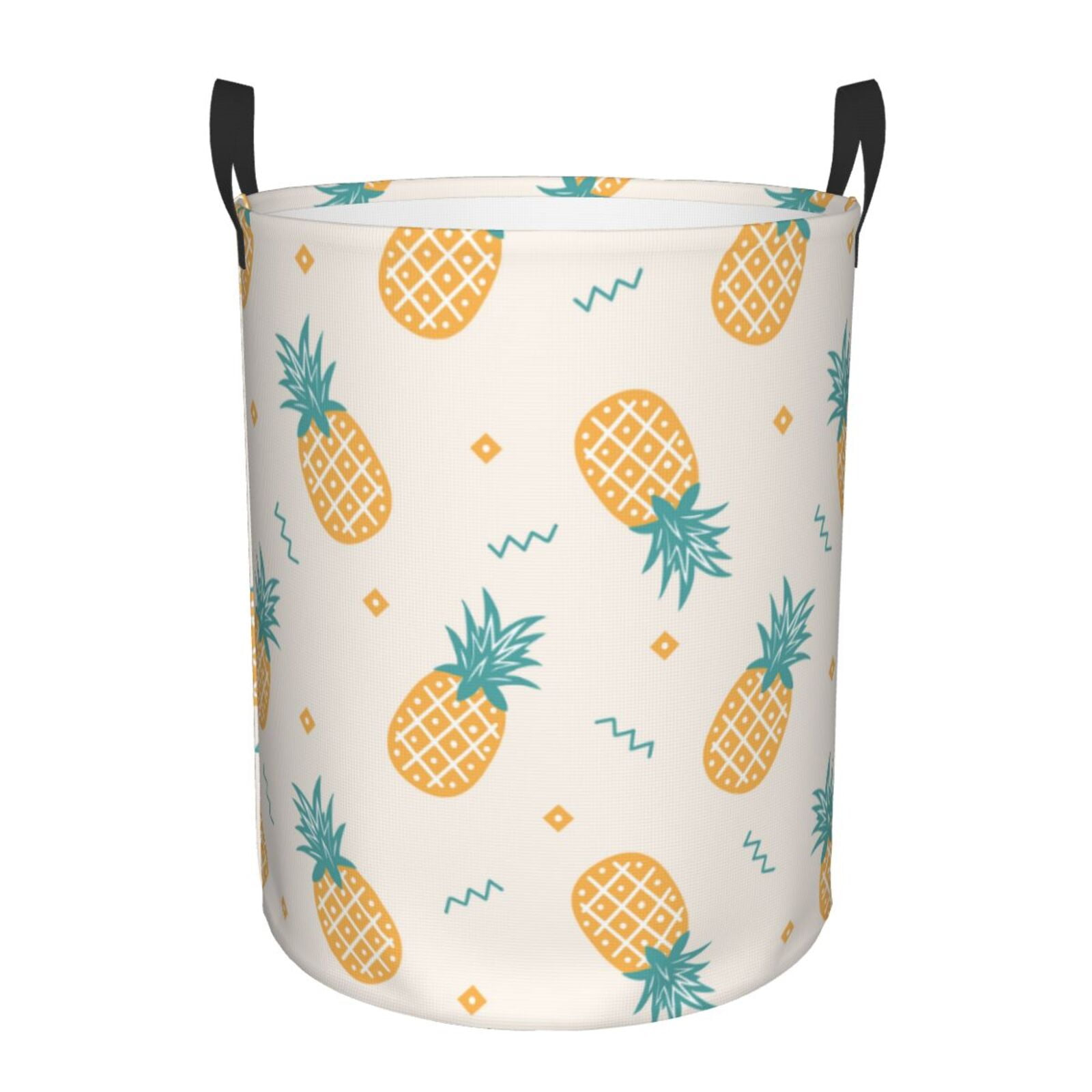 XMXT Collapsible Laundry Basket, Tropical Pineapple Print Waterproof ...