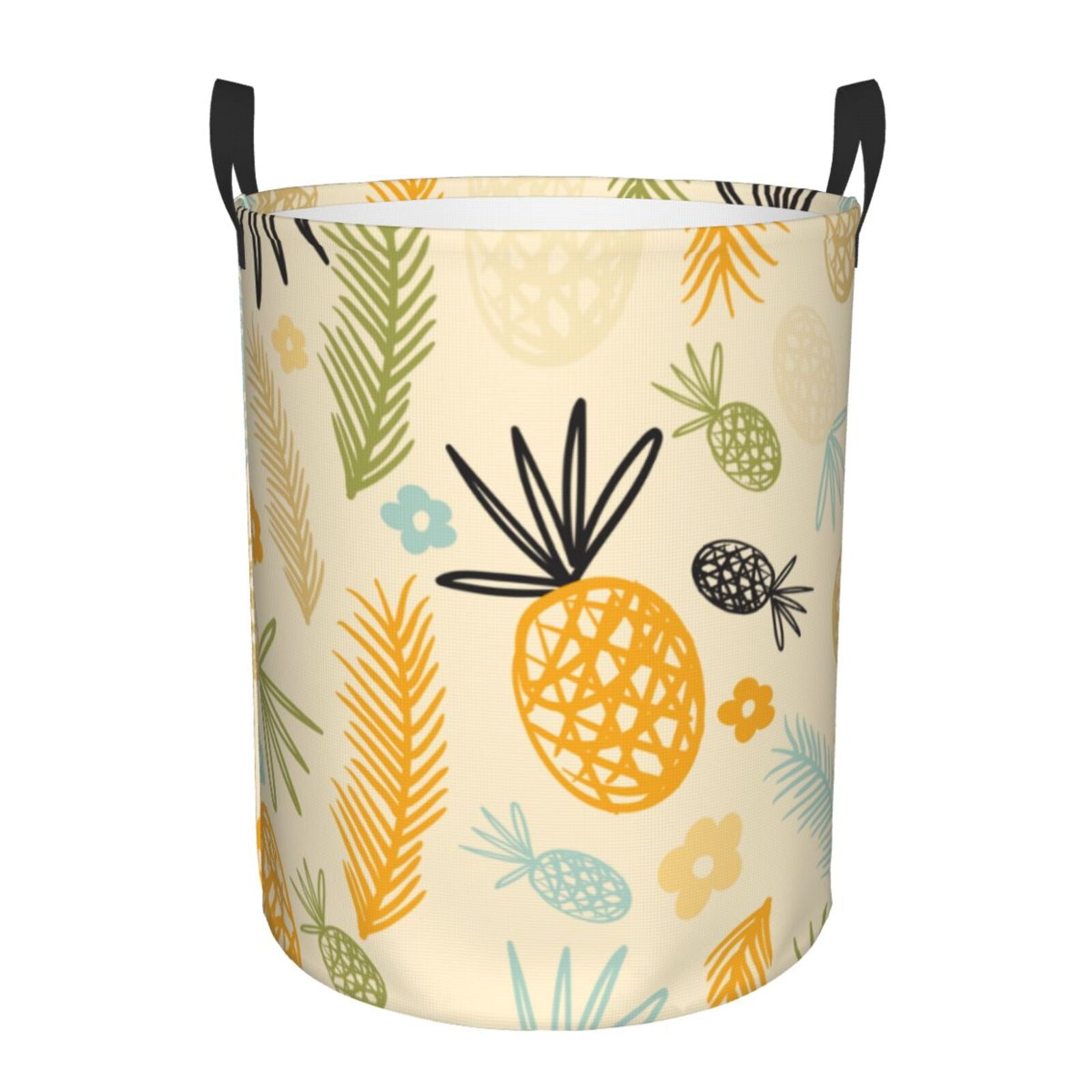 XMXT Collapsible Laundry Basket, Tropical Pineapples Drawing Waterproof ...