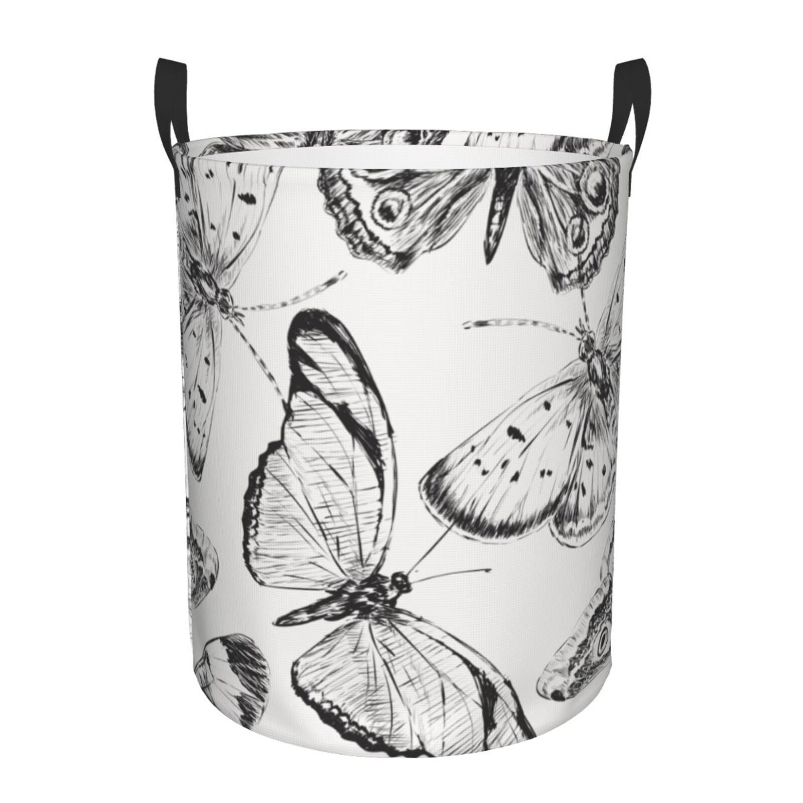 XMXT Collapsible Laundry Basket, Various Hand Painted Butterflies ...