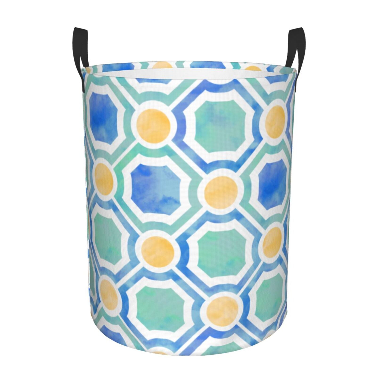 XMXT Collapsible Laundry Basket, Watercolor Geometric Decoration ...