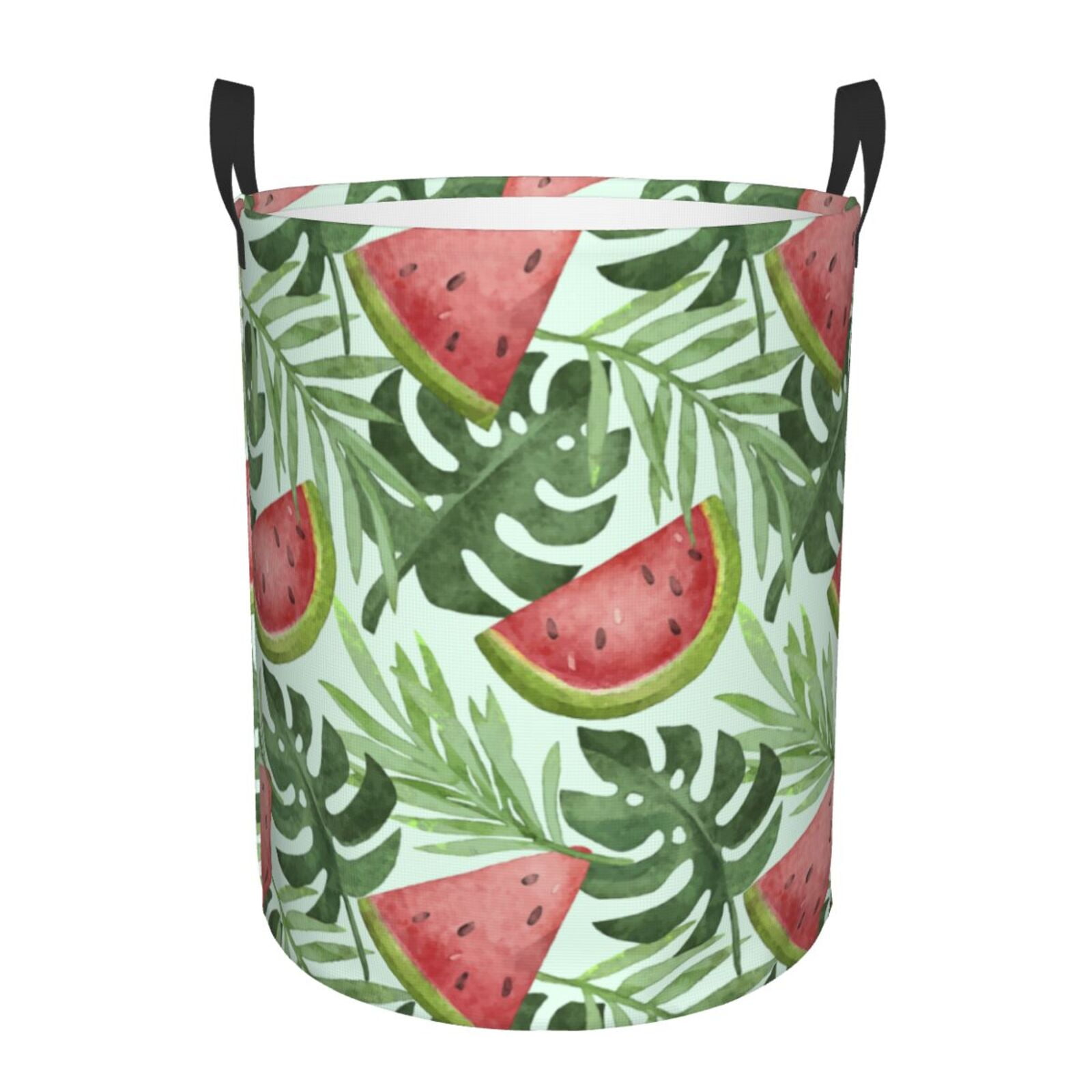 XMXT Collapsible Laundry Basket, Watermelon Plant Leaves Waterproof ...