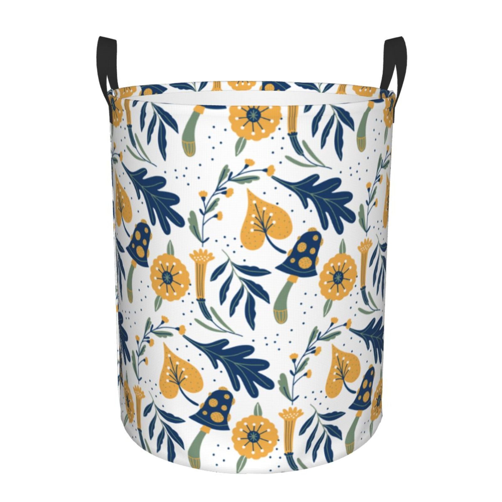 XMXT Collapsible Laundry Basket, Yellow Flowering Plants Waterproof ...