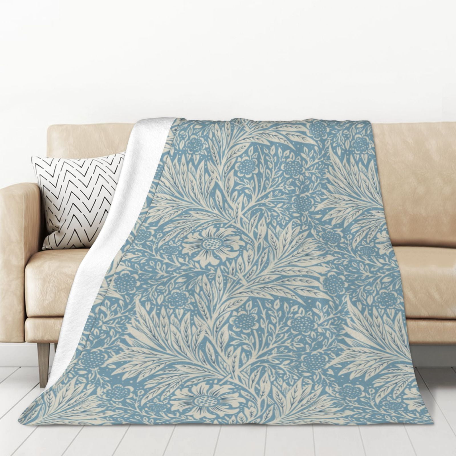 XMXT Flannel Warm Throw Blanket, Elegant Blue Decoration Bedroom Decor ...