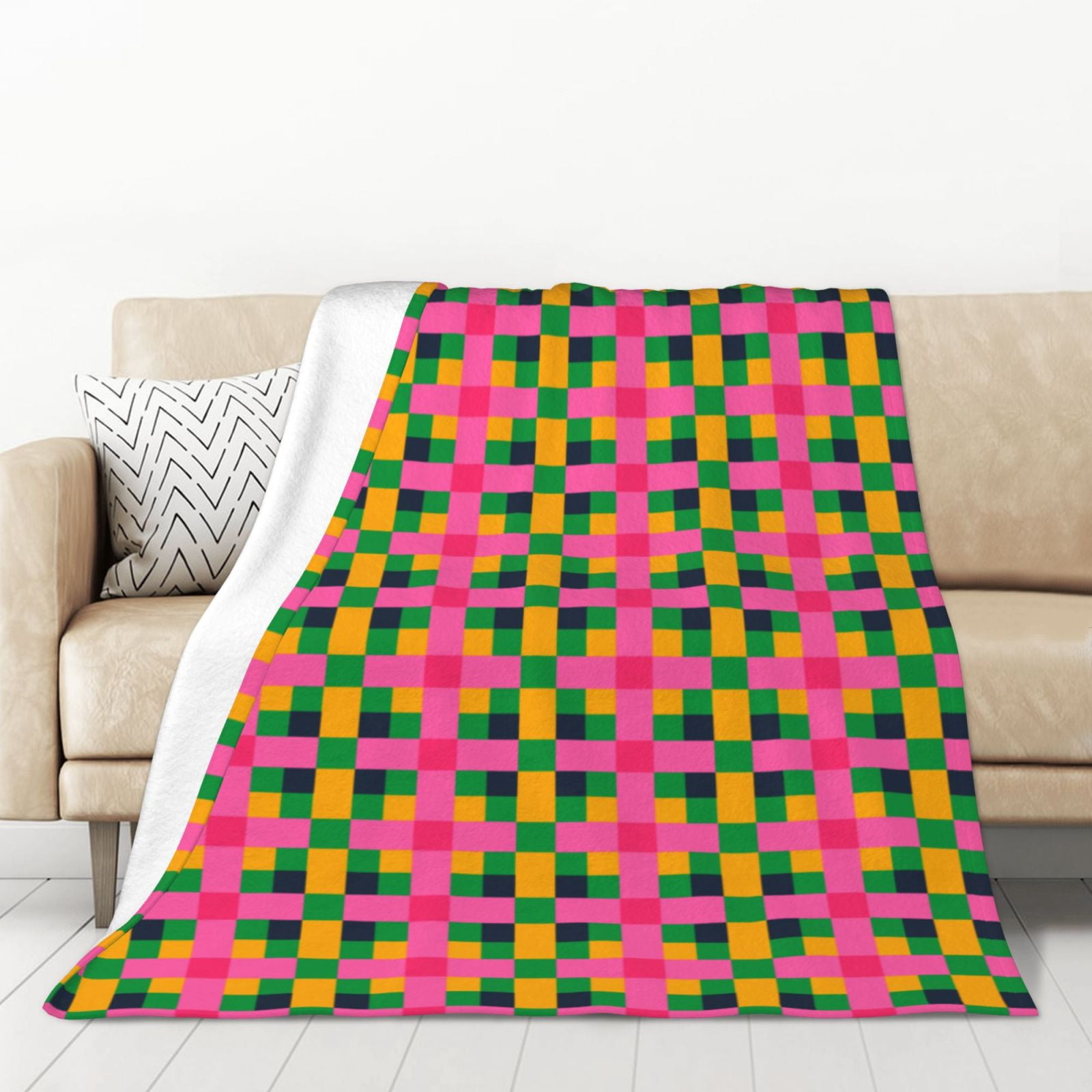 XMXT Flannel Warm Throw Blanket, Mondrian Abstract Prints Bedroom Decor ...
