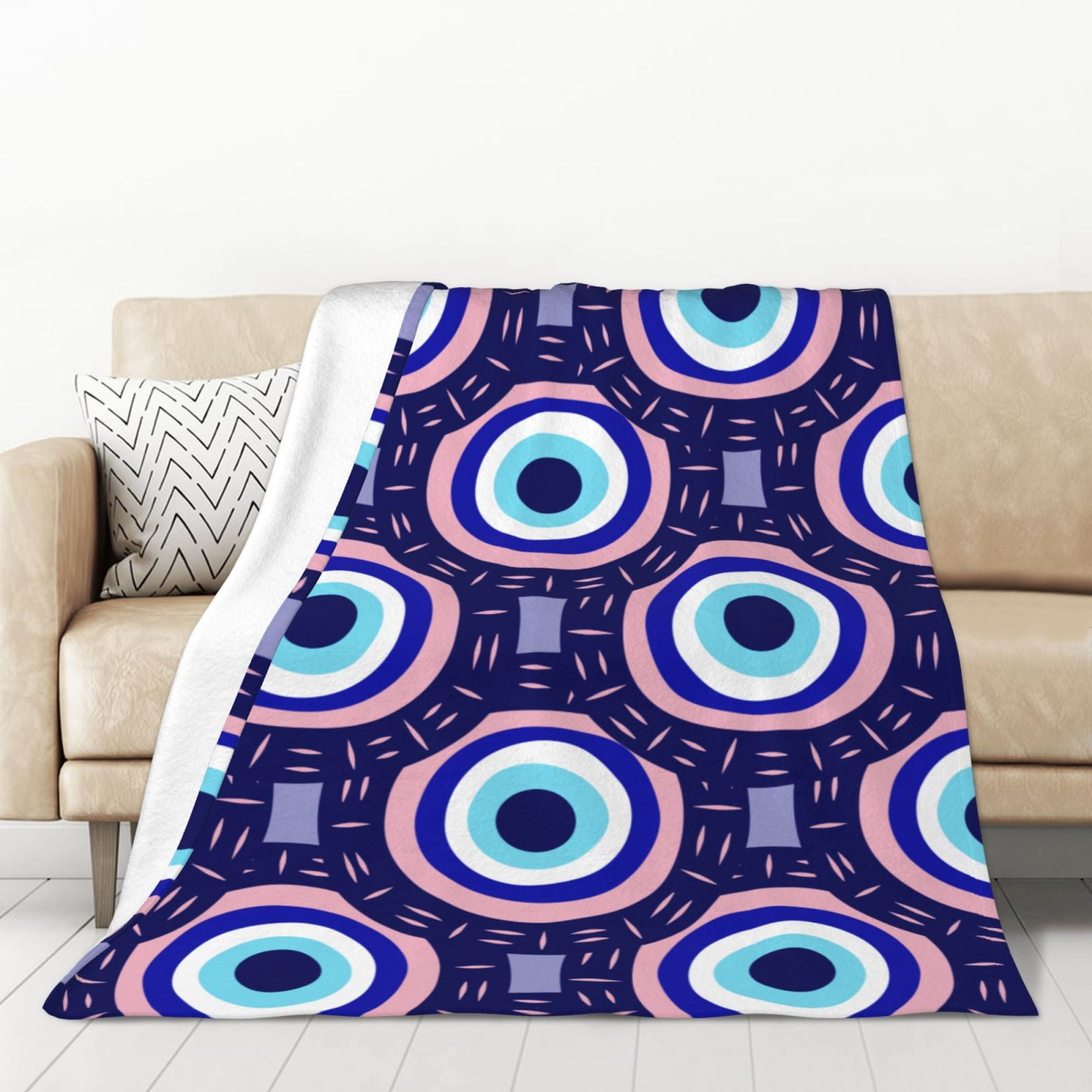 XMXT Flannel Warm Throw Blanket, Turkey Eye Print Bedroom Decor ...