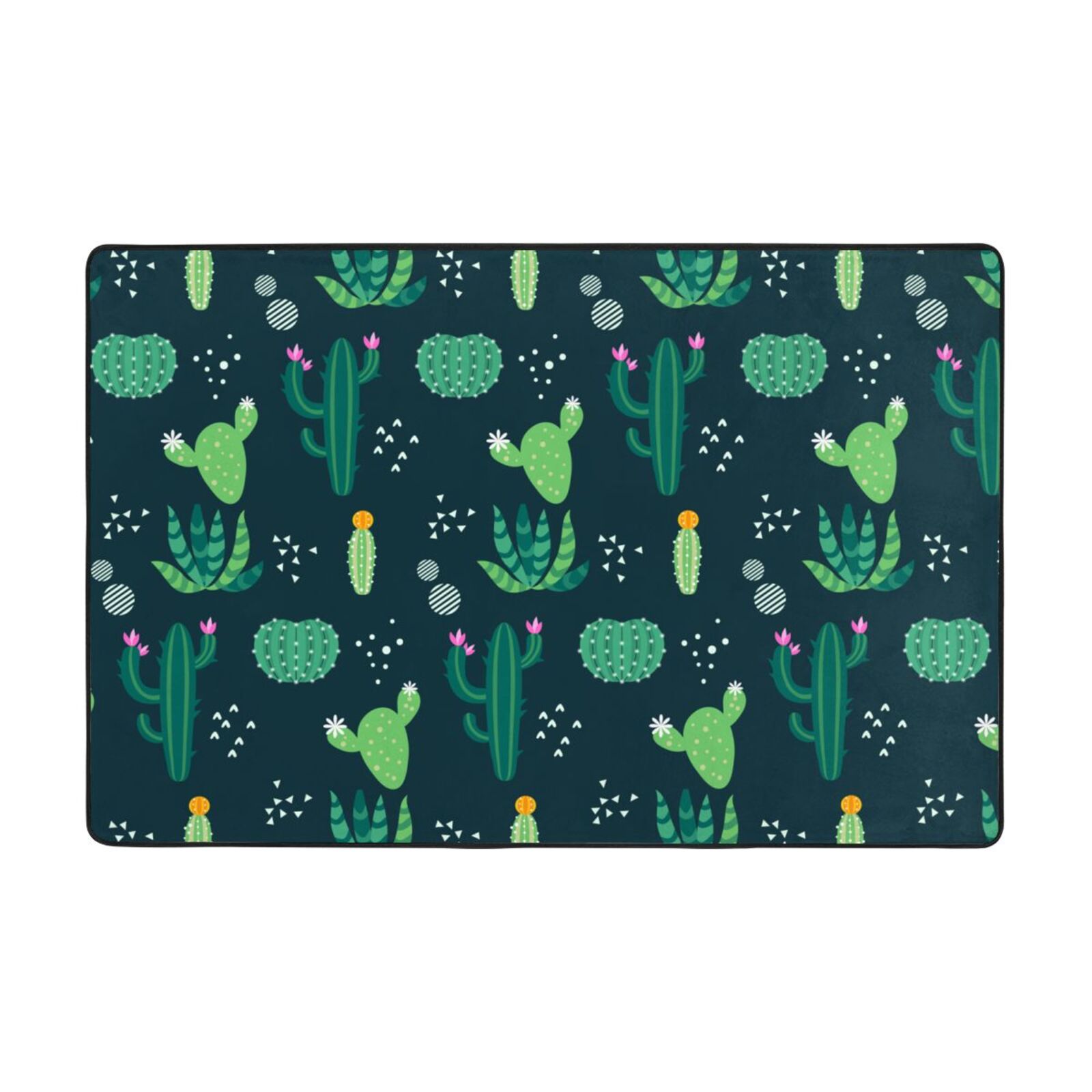 XMXT Indoor Area Rug, Lovely Green Cactus Non-Slip Polyester Rugs for ...
