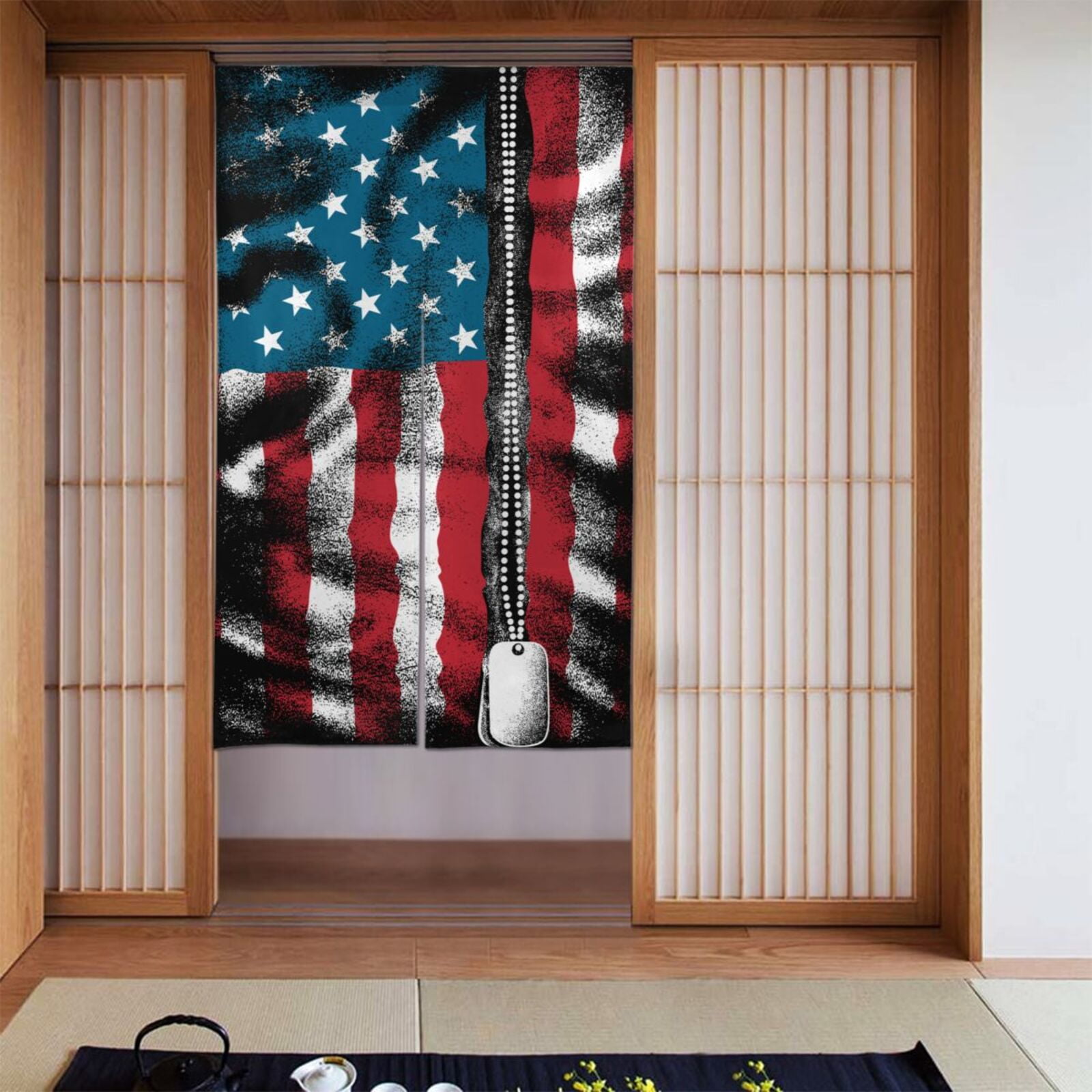 XMXT Japanese Noren Doorway Room Divider Curtain,American Flag Necklace ...