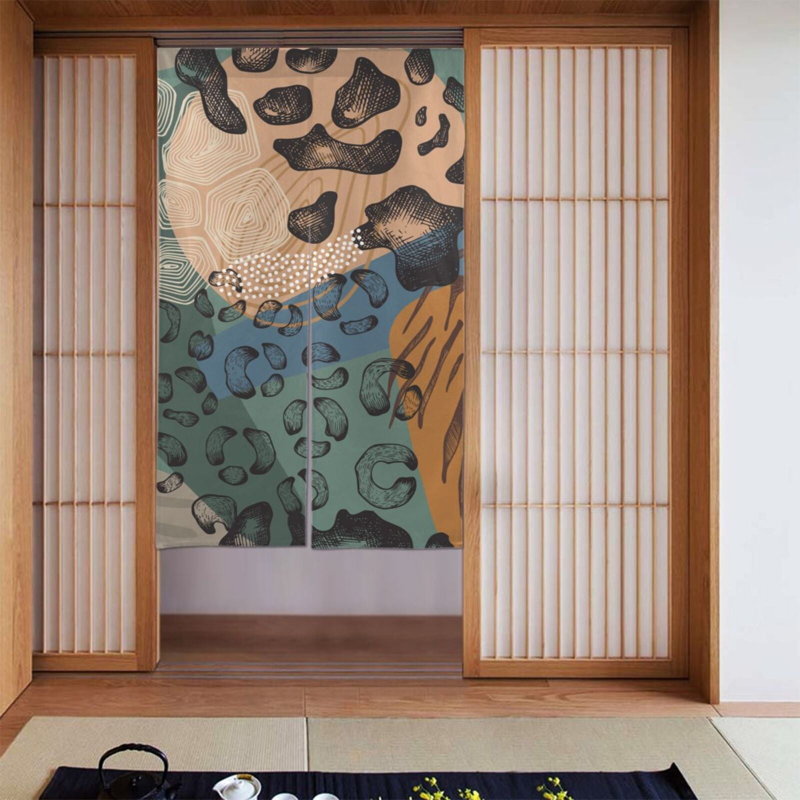 XMXT Japanese Noren Doorway Room Divider Curtain,Animal Skin Decorative ...