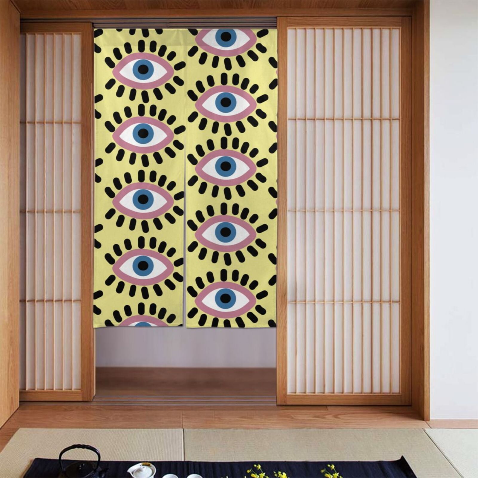 XMXT Japanese Noren Doorway Room Divider Curtain,Beautiful Evil Eyes ...