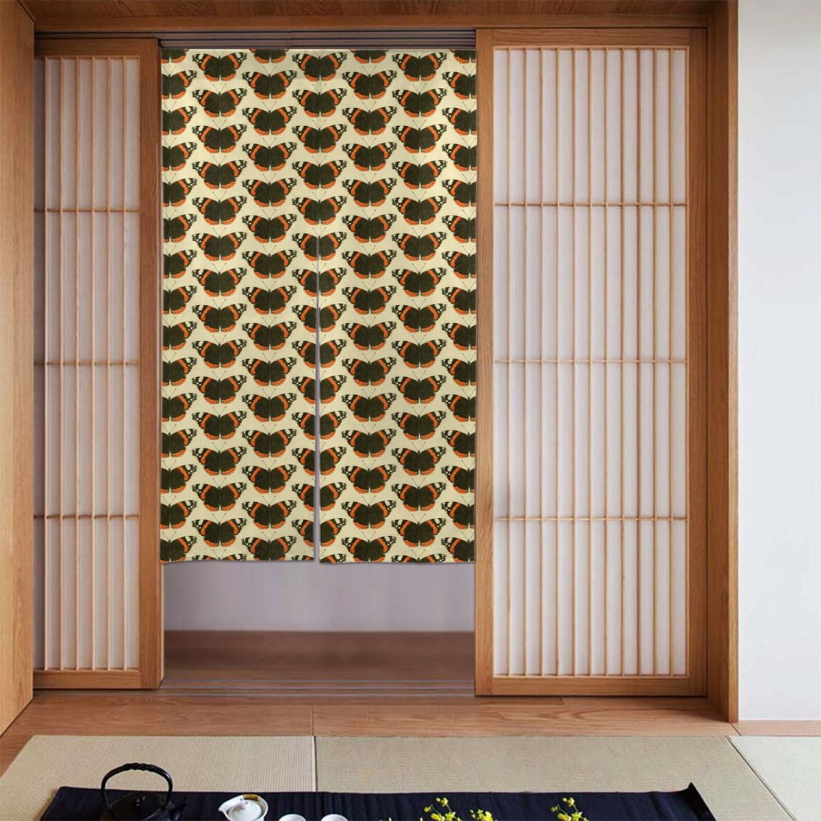 XMXT Japanese Noren Doorway Room Divider Curtain,Butterfly Animals ...
